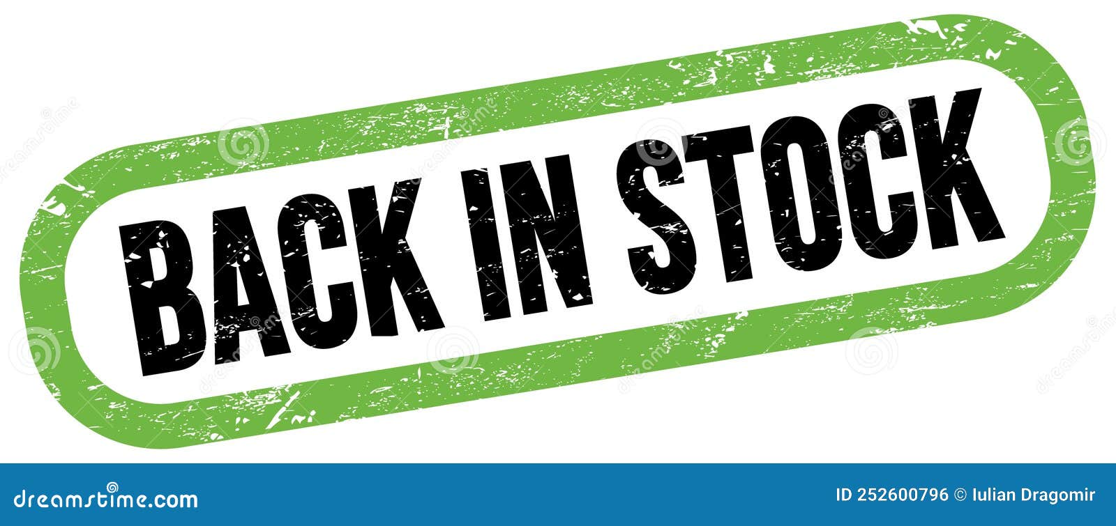 BACK in STOCK, Text Written on Green-black Stamp Sign Stock ...