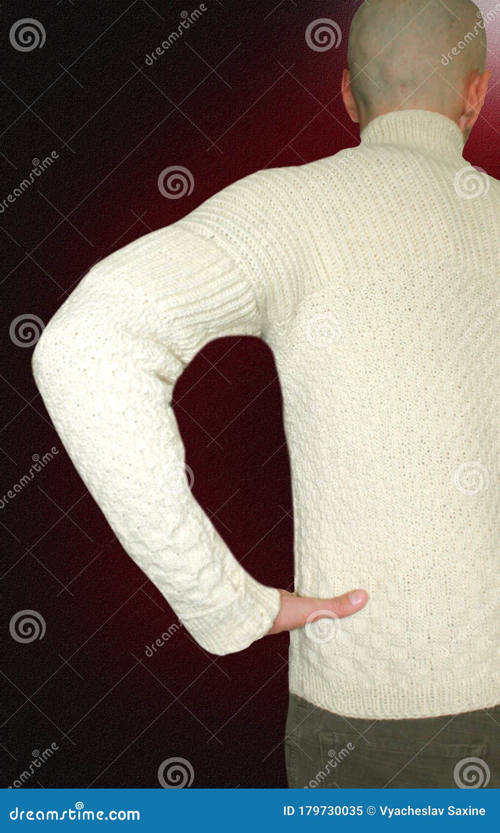 Back of a Sweater with a Sleeve Stock Image - Image of needlework, back ...