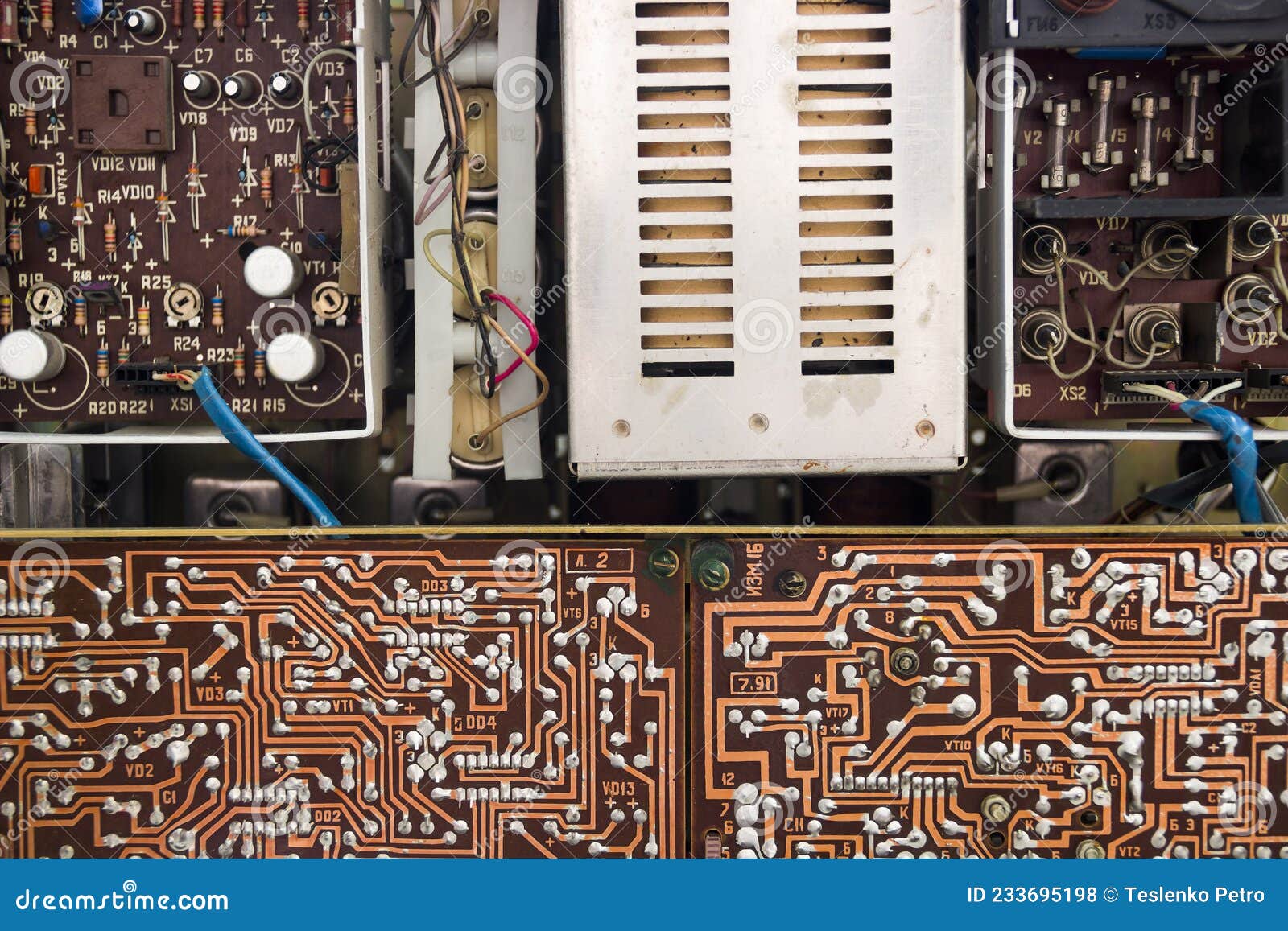 Back of tape recorder stock photo. Image of technology - 233695198