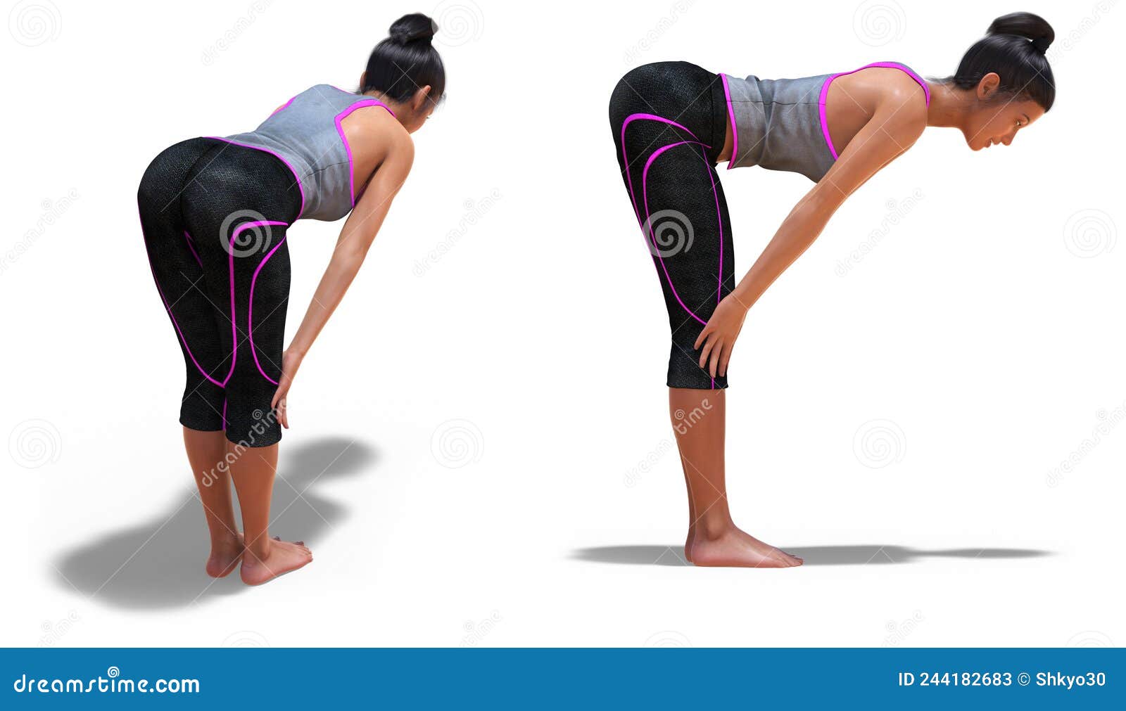 Standing Half Moon Back Bend Pose Yoga 7 Chakra Vector Flower ...