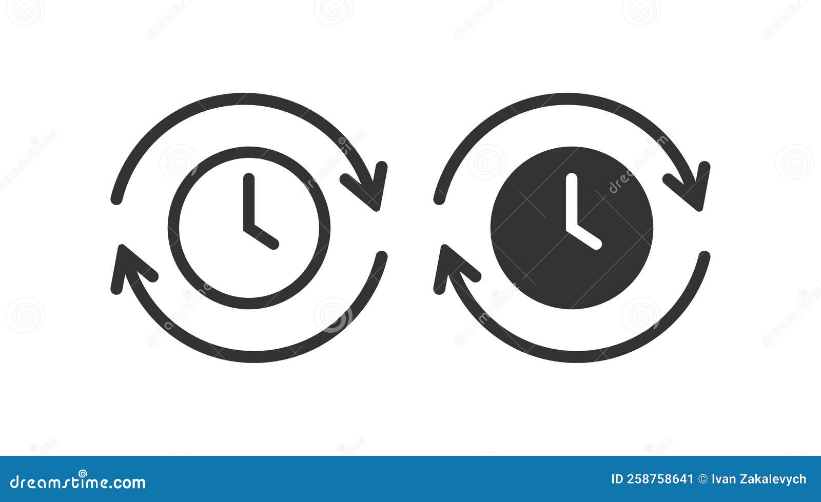Back Time O Clock Icon. Refresh Time Symbol. Sign App Button Vector ...