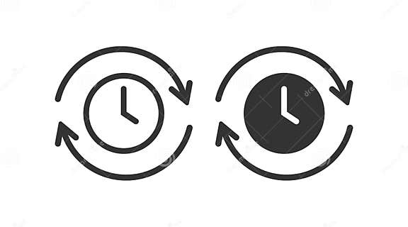 Back Time O Clock Icon. Refresh Time Symbol. Sign App Button Vector ...