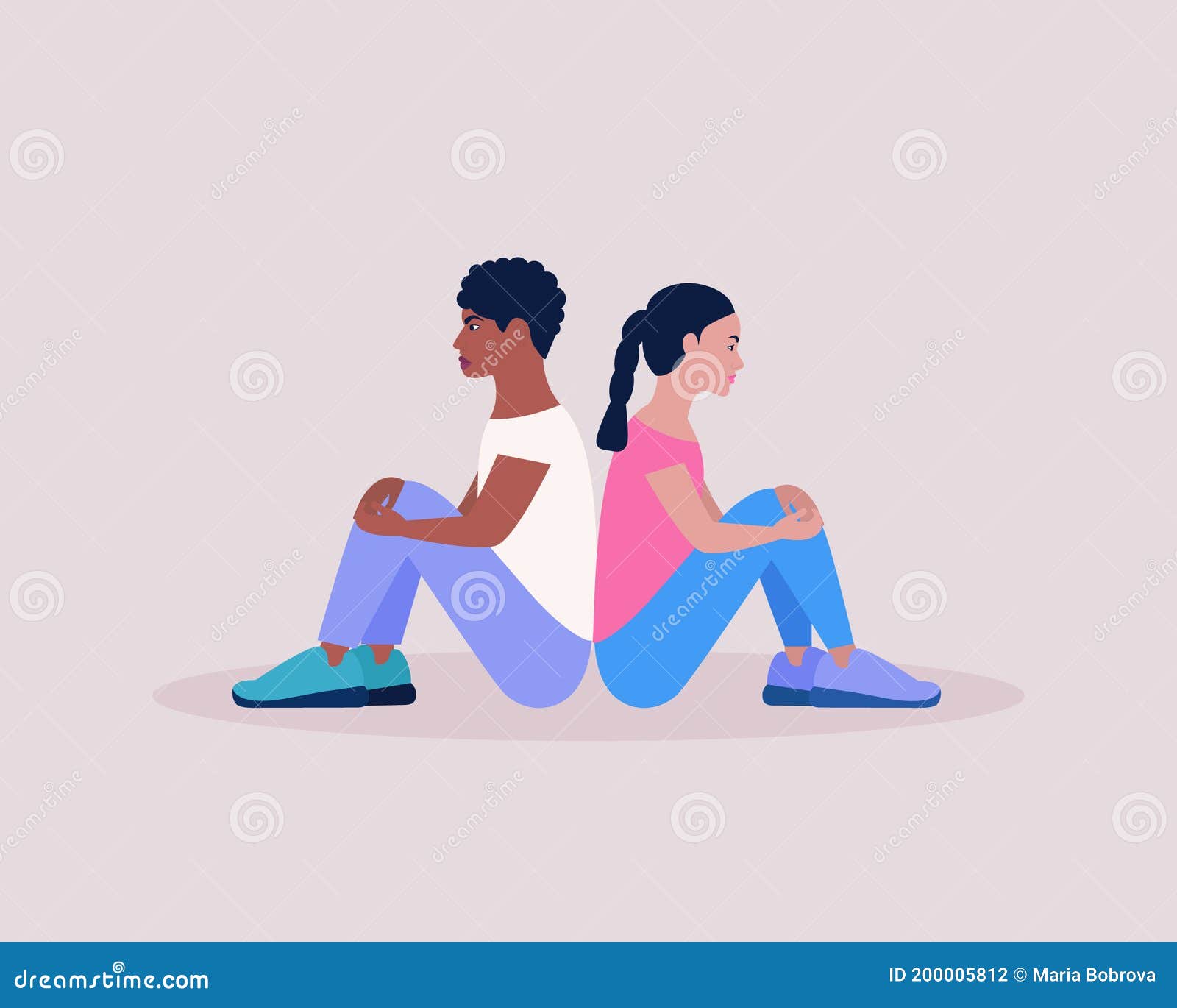 Back to back stock vector. Illustration of friendship - 200005812