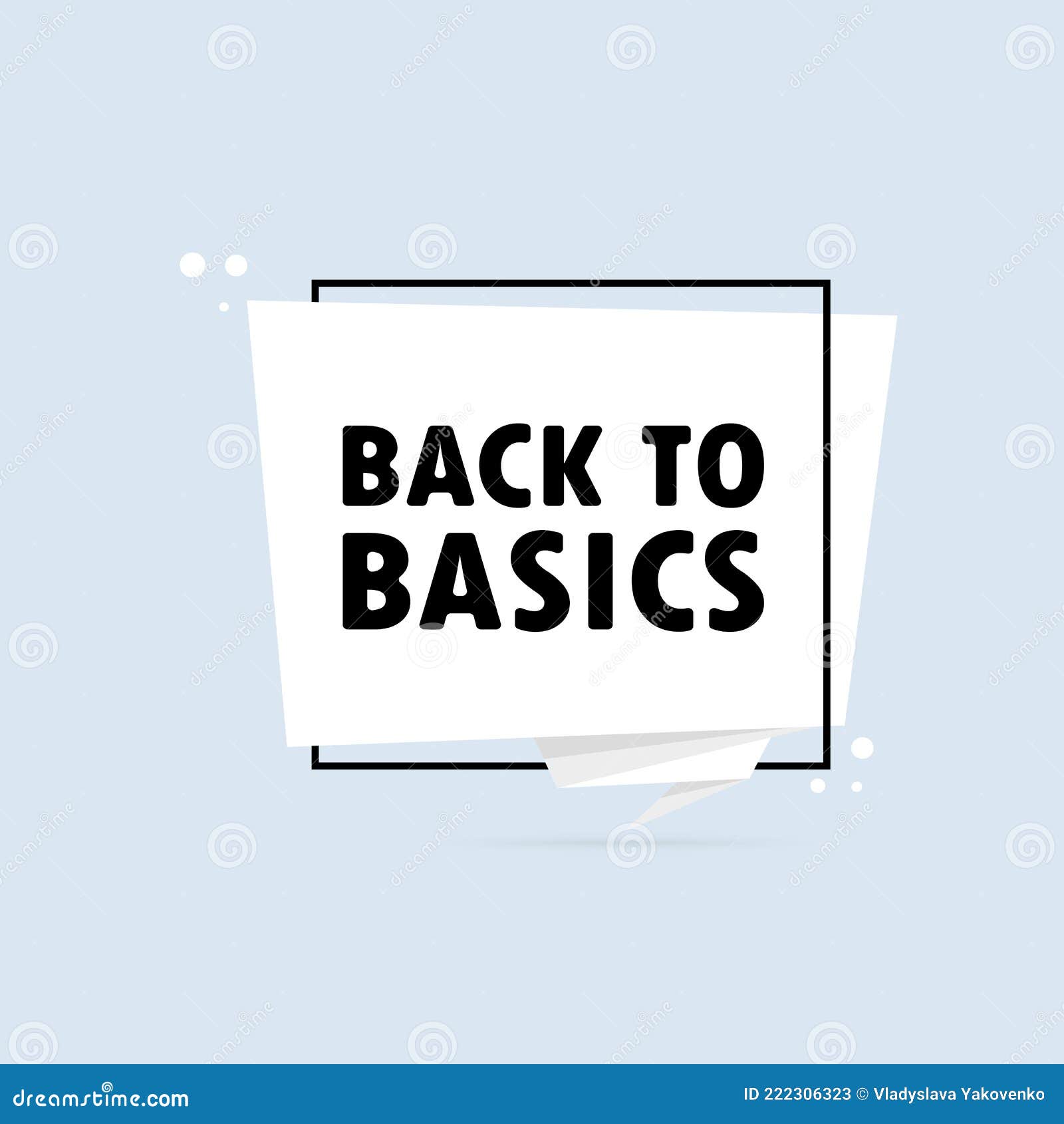 Back To Basics. Origami Style Speech Bubble Banner. Sticker Design ...