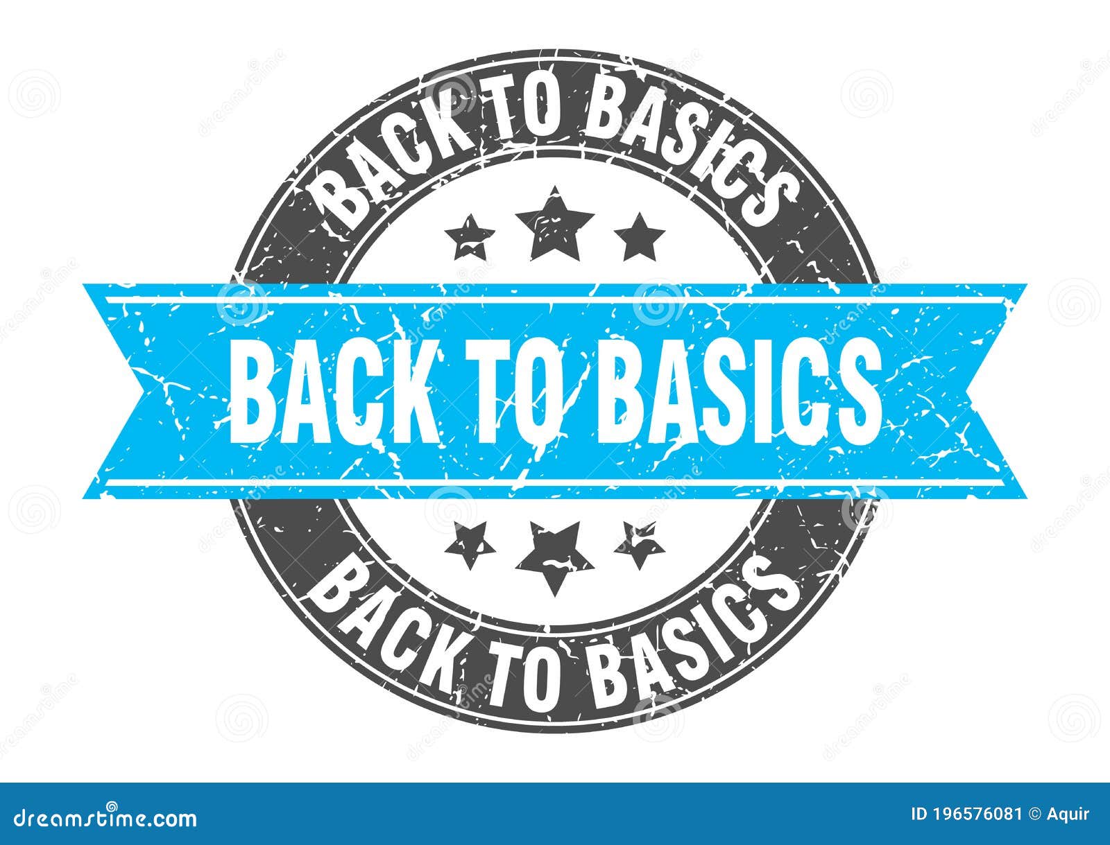 Back To Basics Round Stamp with Ribbon. Label Sign Stock Vector ...