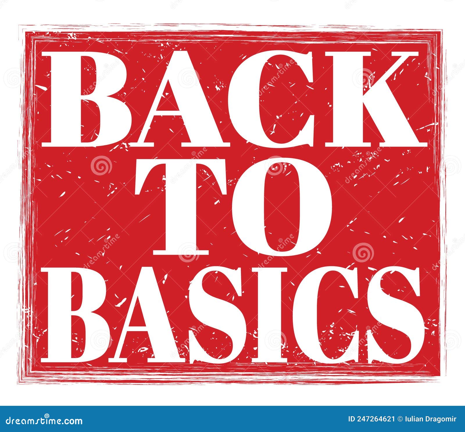 BACK TO BASICS, Text on Red Stamp Sign Stock Illustration ...