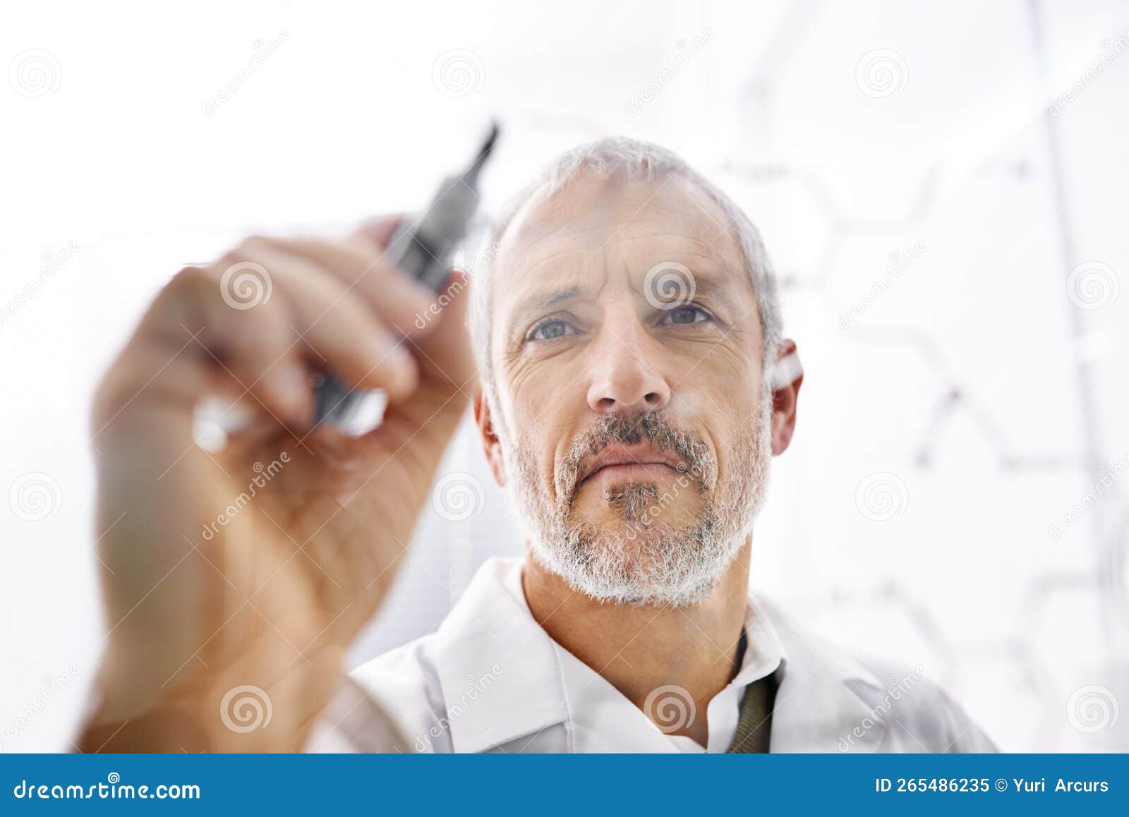 Back To the Drawing Board...a Mature Male Scientist Drawing the ...