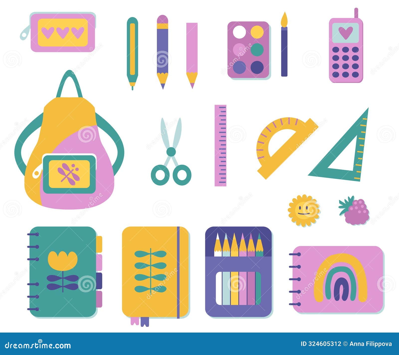 Back To Education School Tools Elements Set. Great Design for Any ...