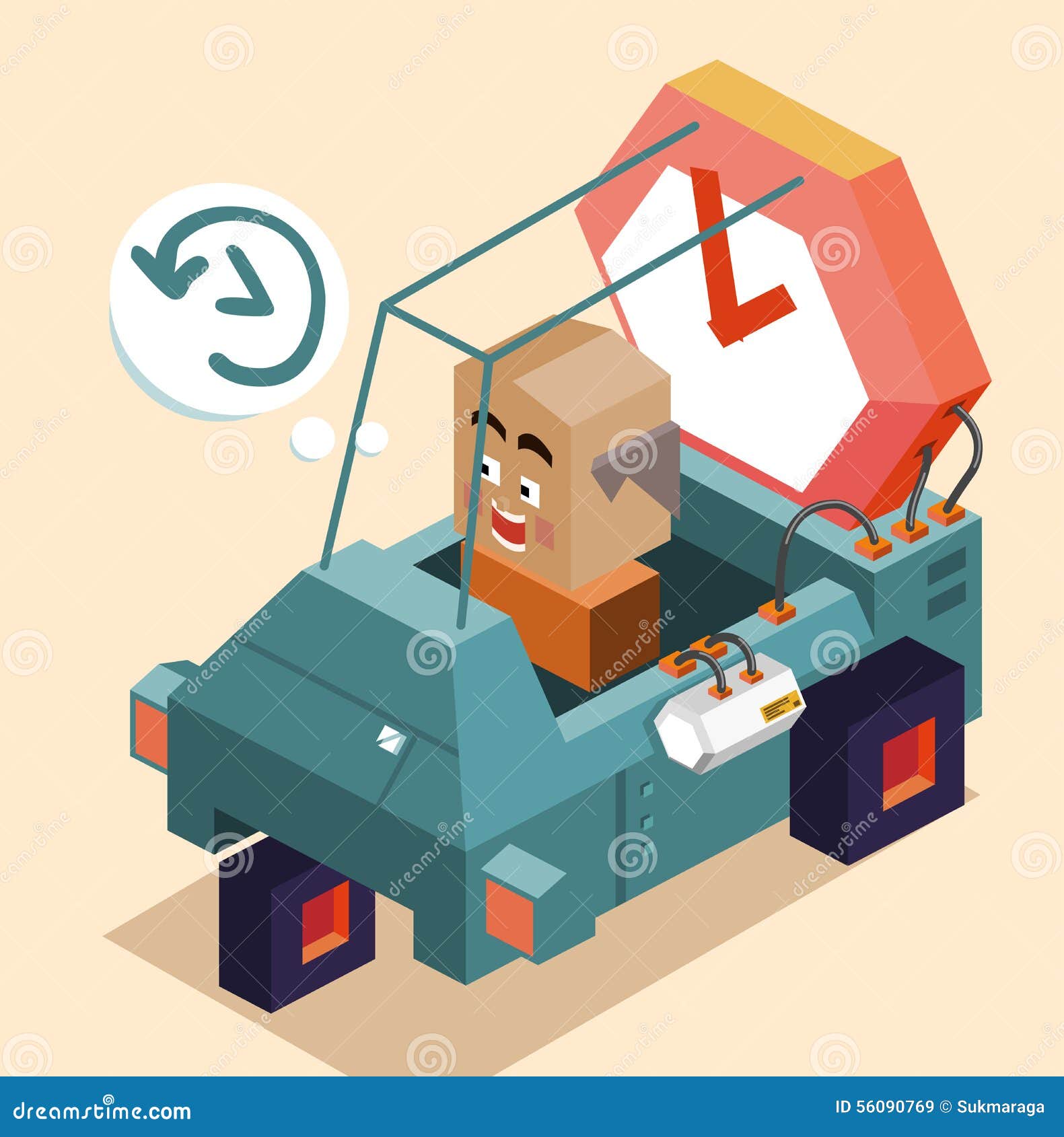 Back To Future Time Machine Stock Illustration - Illustration of ...