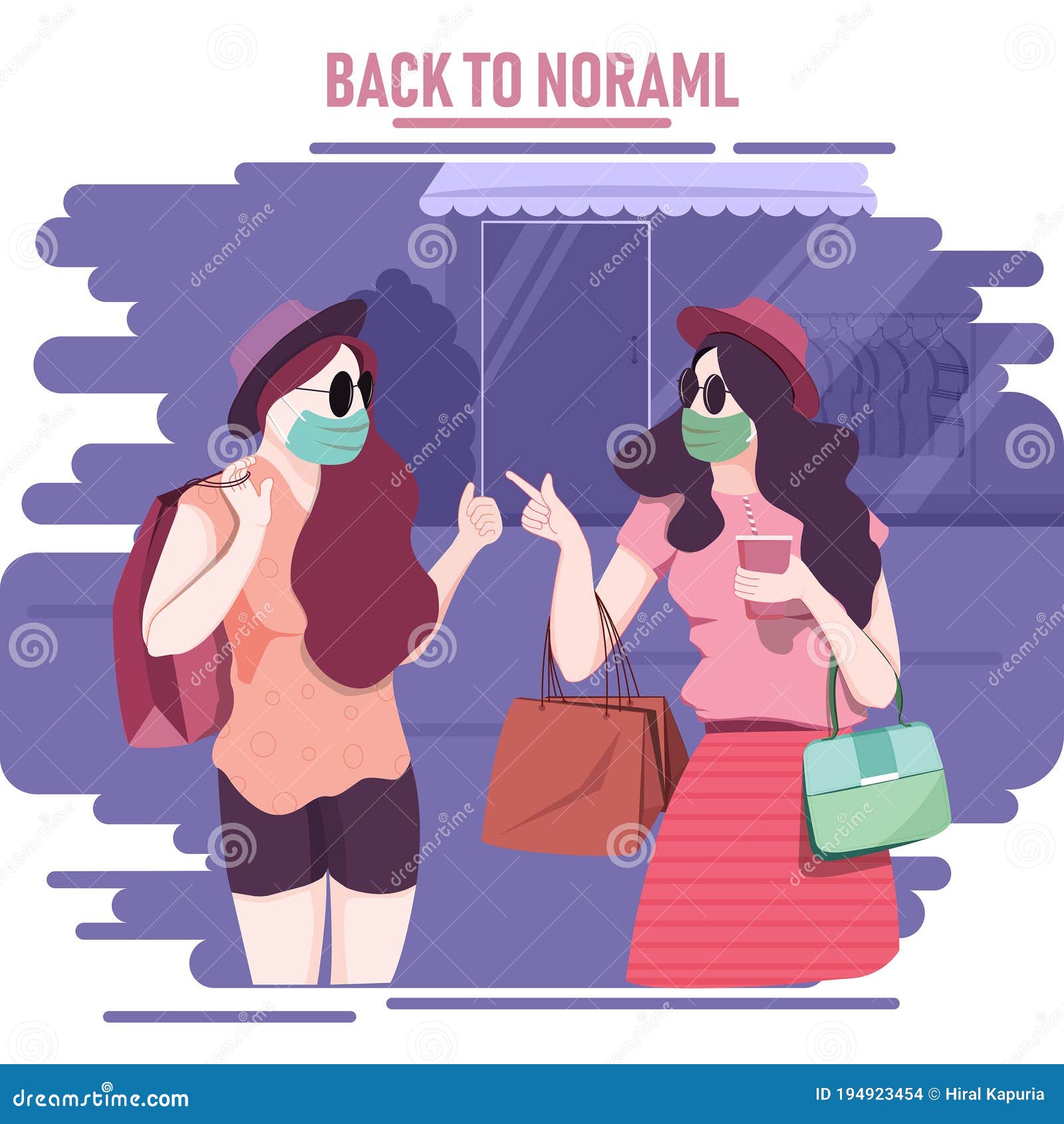 Back To Normal with Safety Mask, Illustration Stock Vector ...