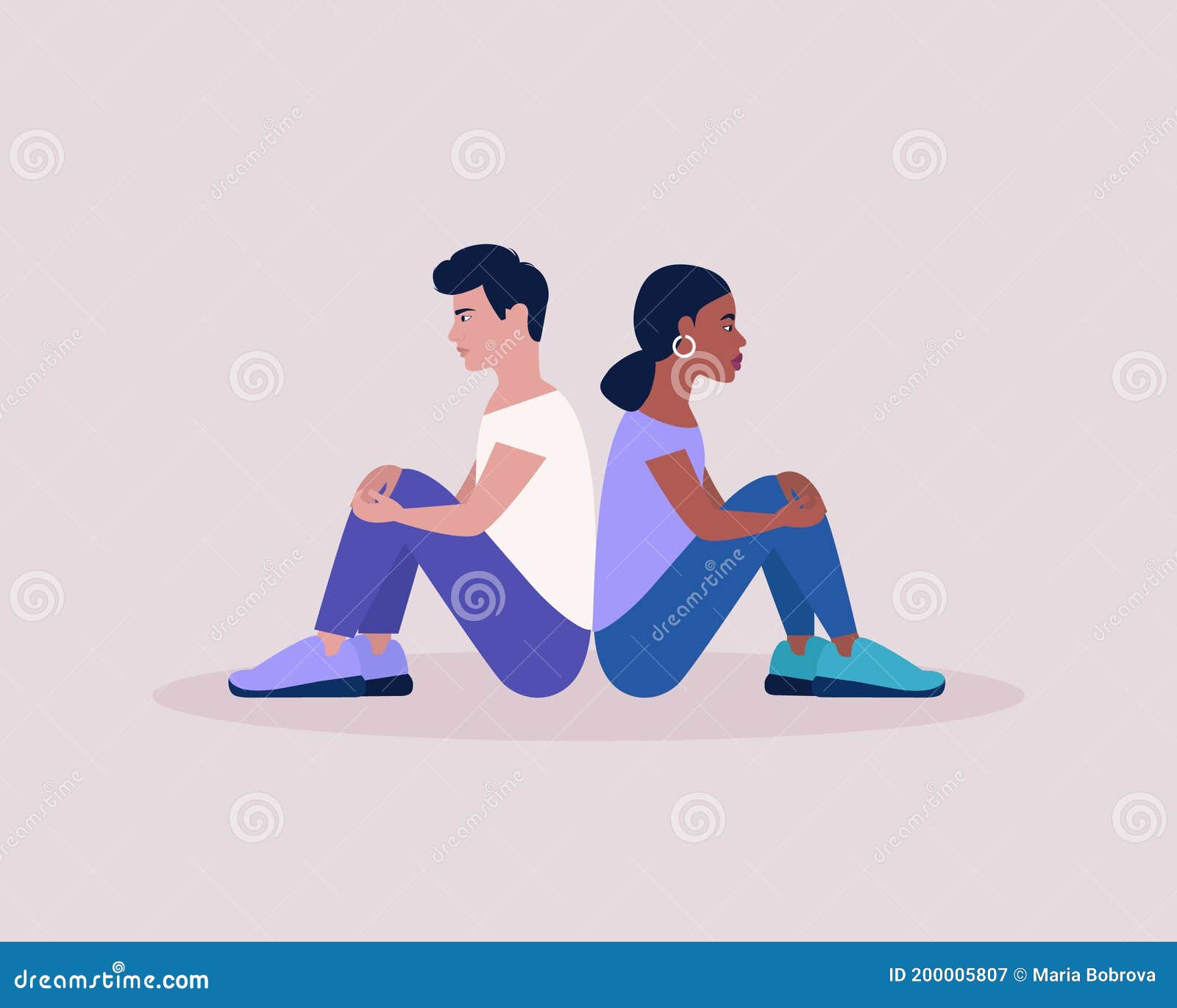 Back to back stock vector. Illustration of depression - 200005807