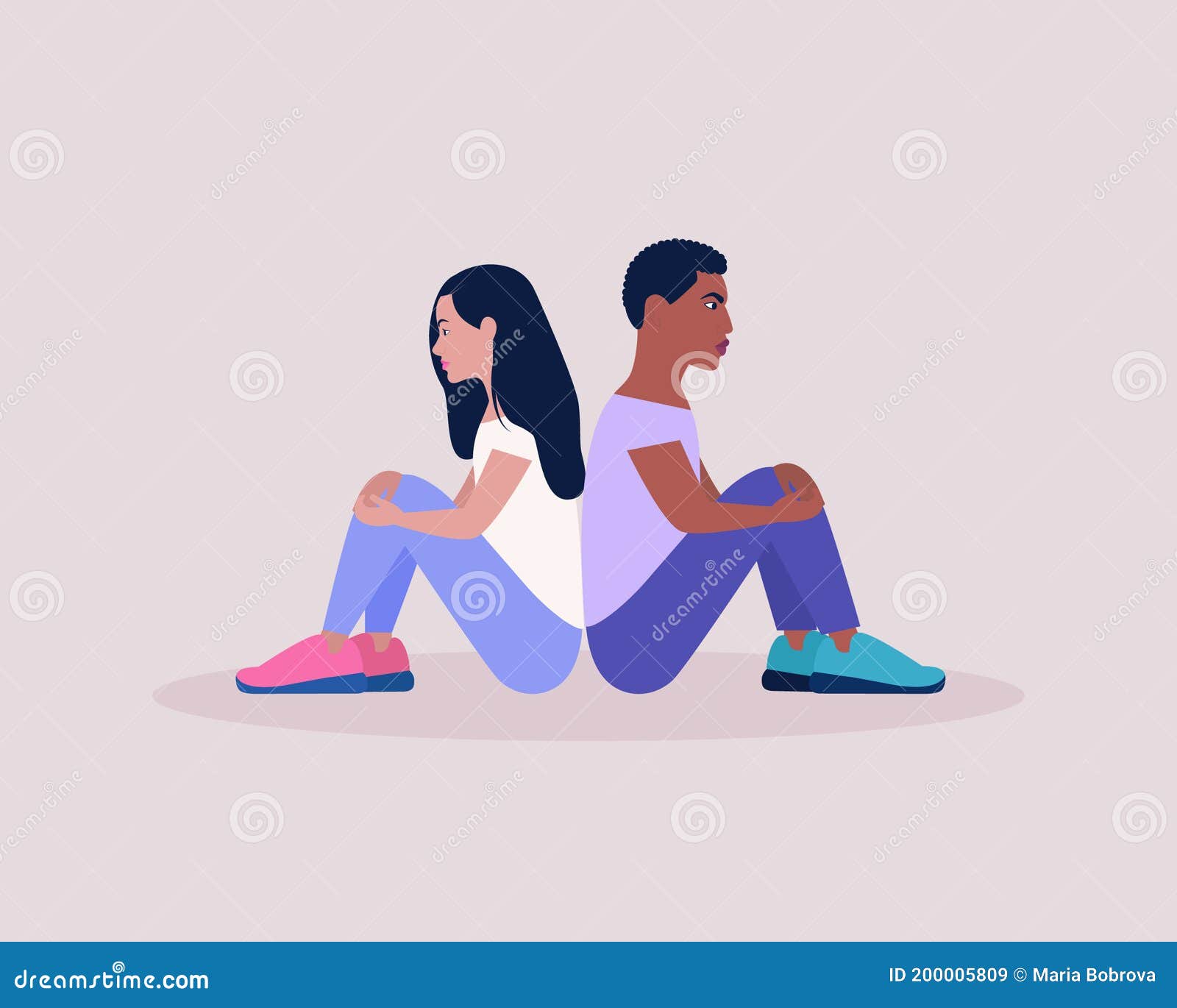 Back to back stock vector. Illustration of back, frustrated - 200005809