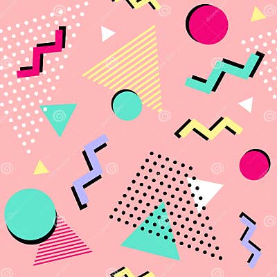 Back To 90s! Seamless Geometric Pattern. Vector Illustration Stock ...
