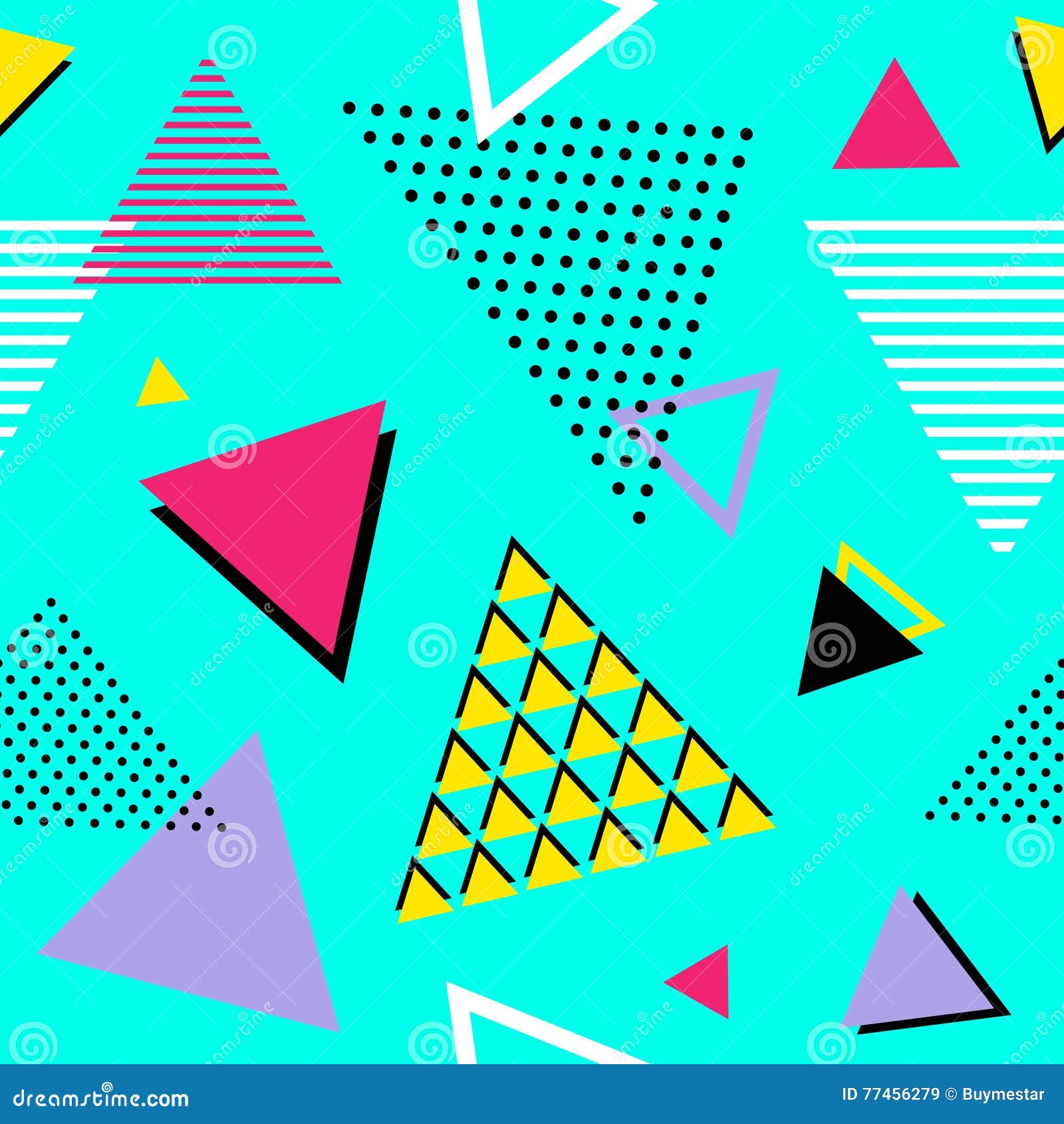 Back To 90s! Seamless Geometric Pattern. Vector Illustration Stock ...