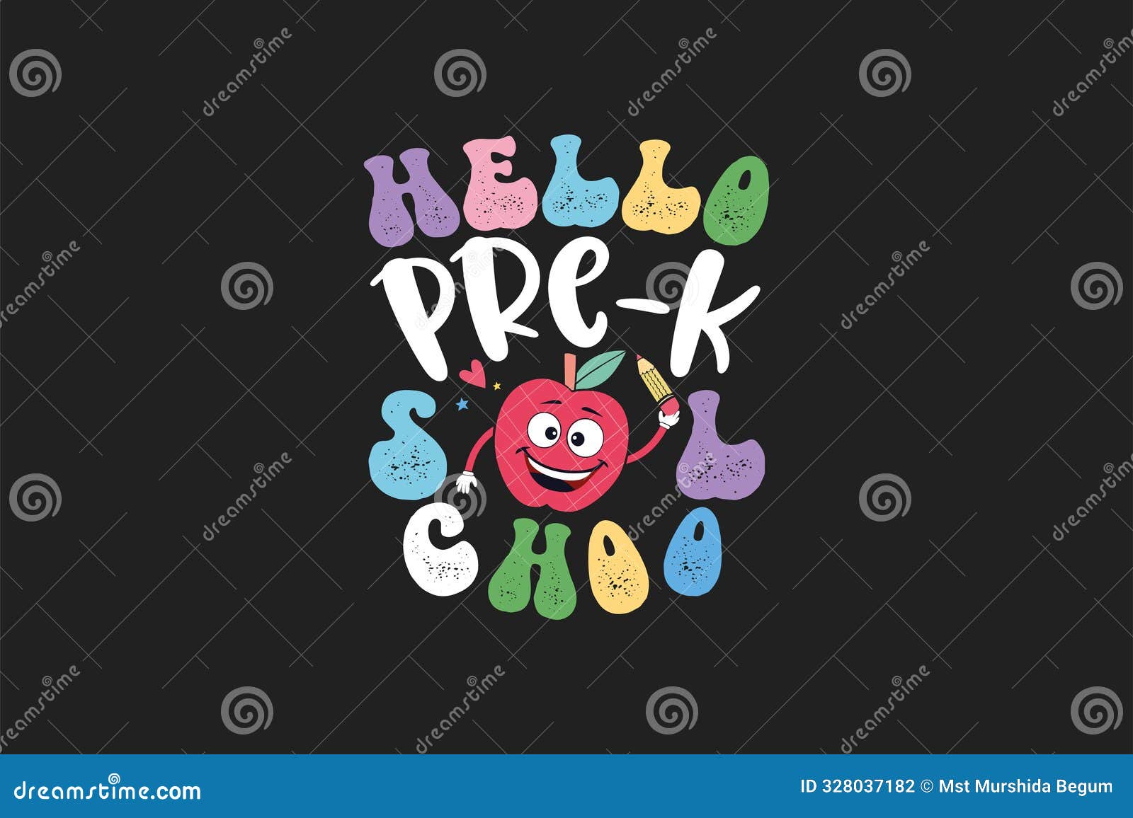 Hello Pre-k School T Shirt Design Stock Vector - Illustration of ...