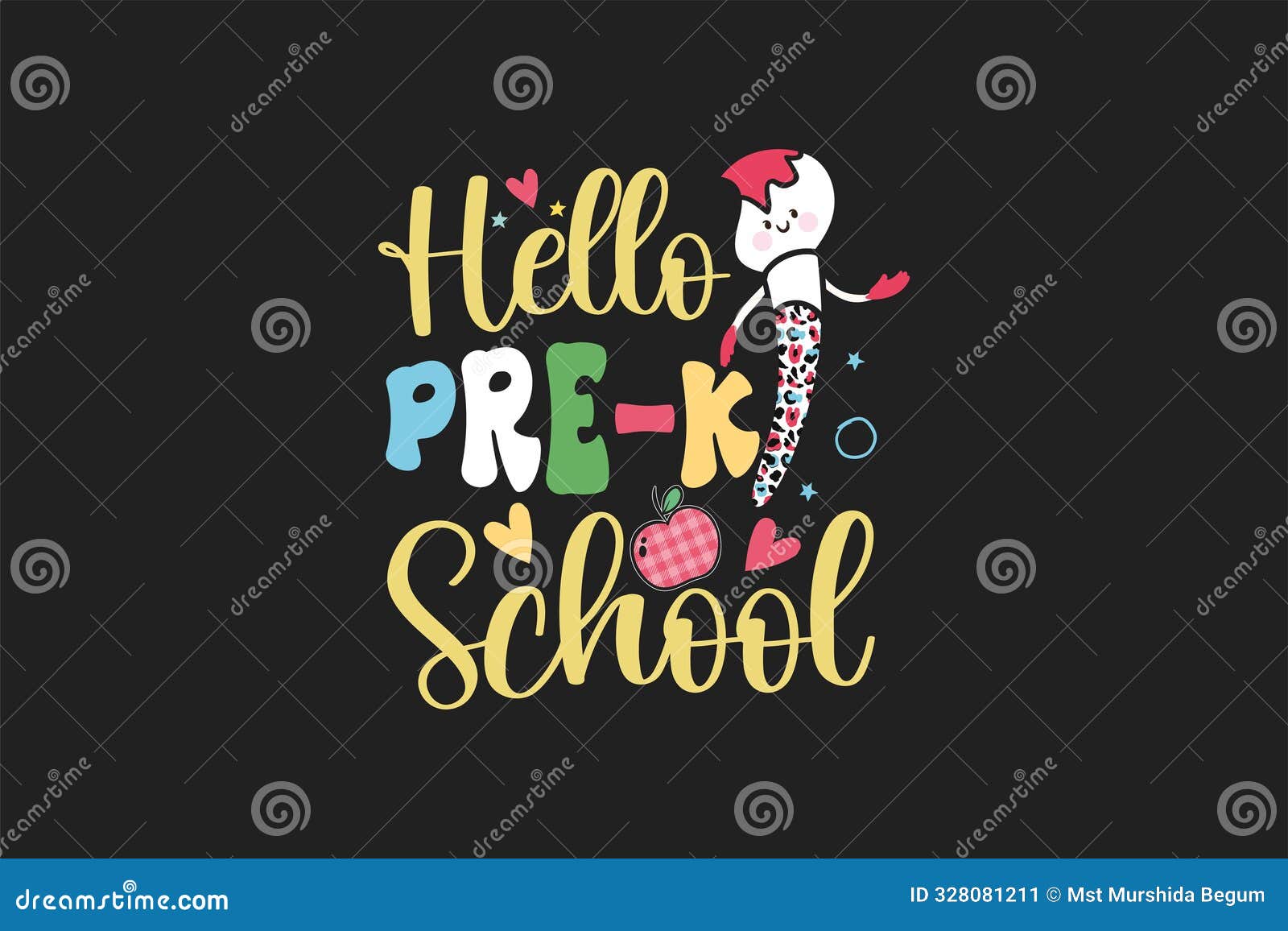 Hello Pre-k T School Shirt Design Stock Vector - Illustration of brand ...