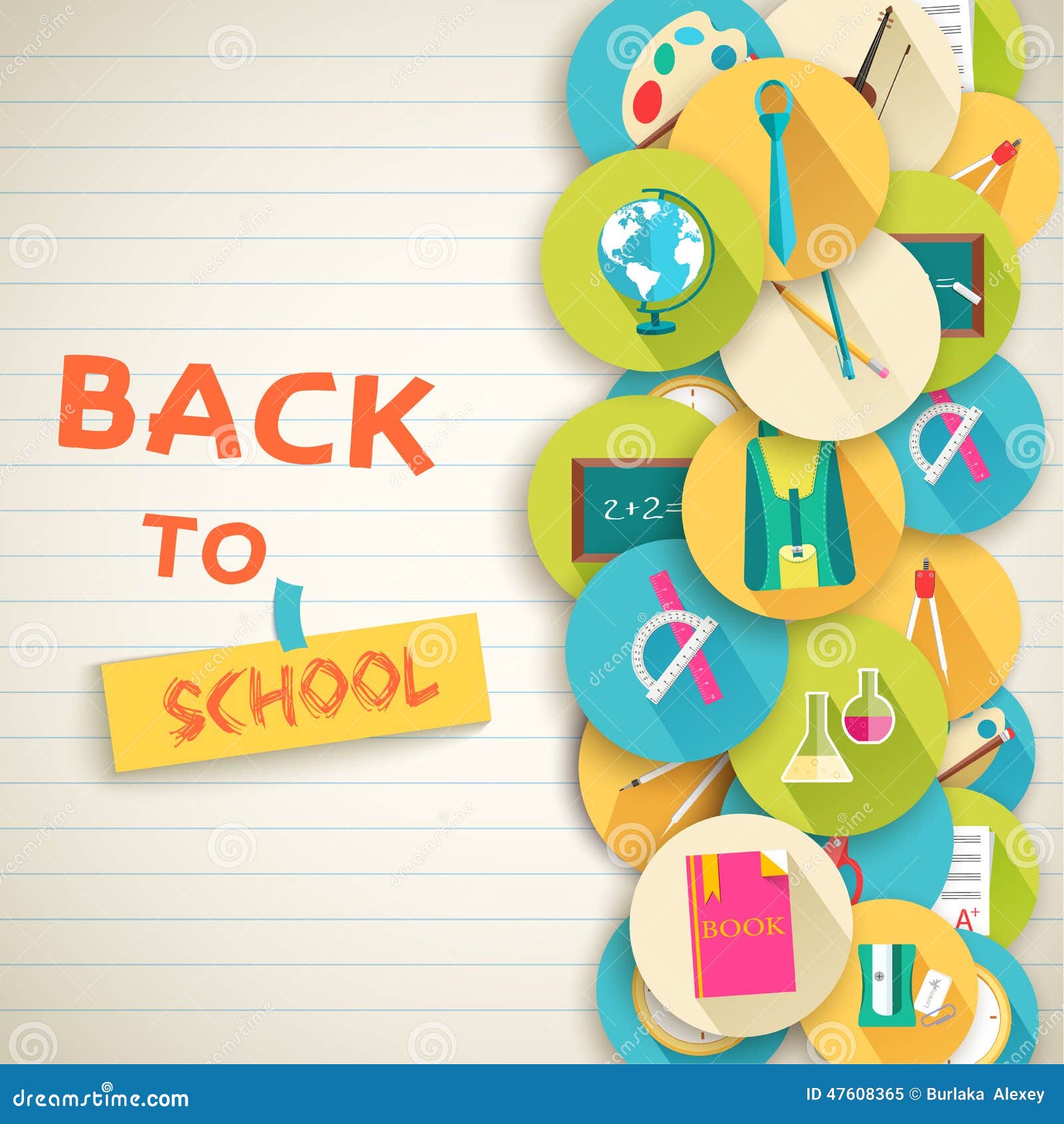 Back To School Abstract Background of Flat Icons Stock Vector ...