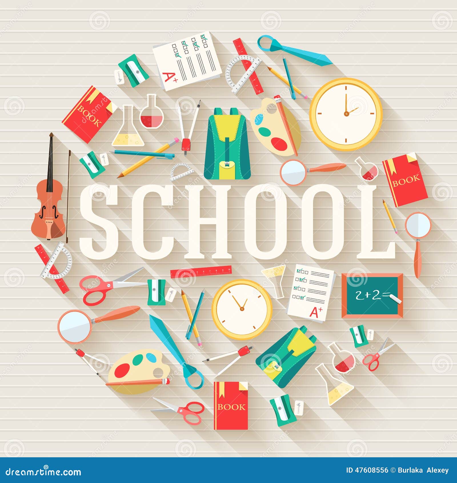 Back To School Abstract Background of Flat Icons Stock Vector ...