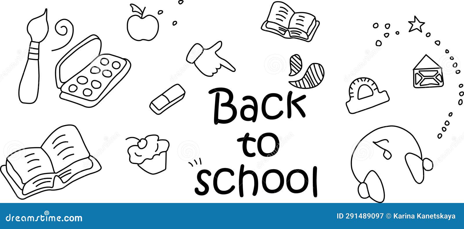 Back To School with Accessories on a White Background Stock Vector ...