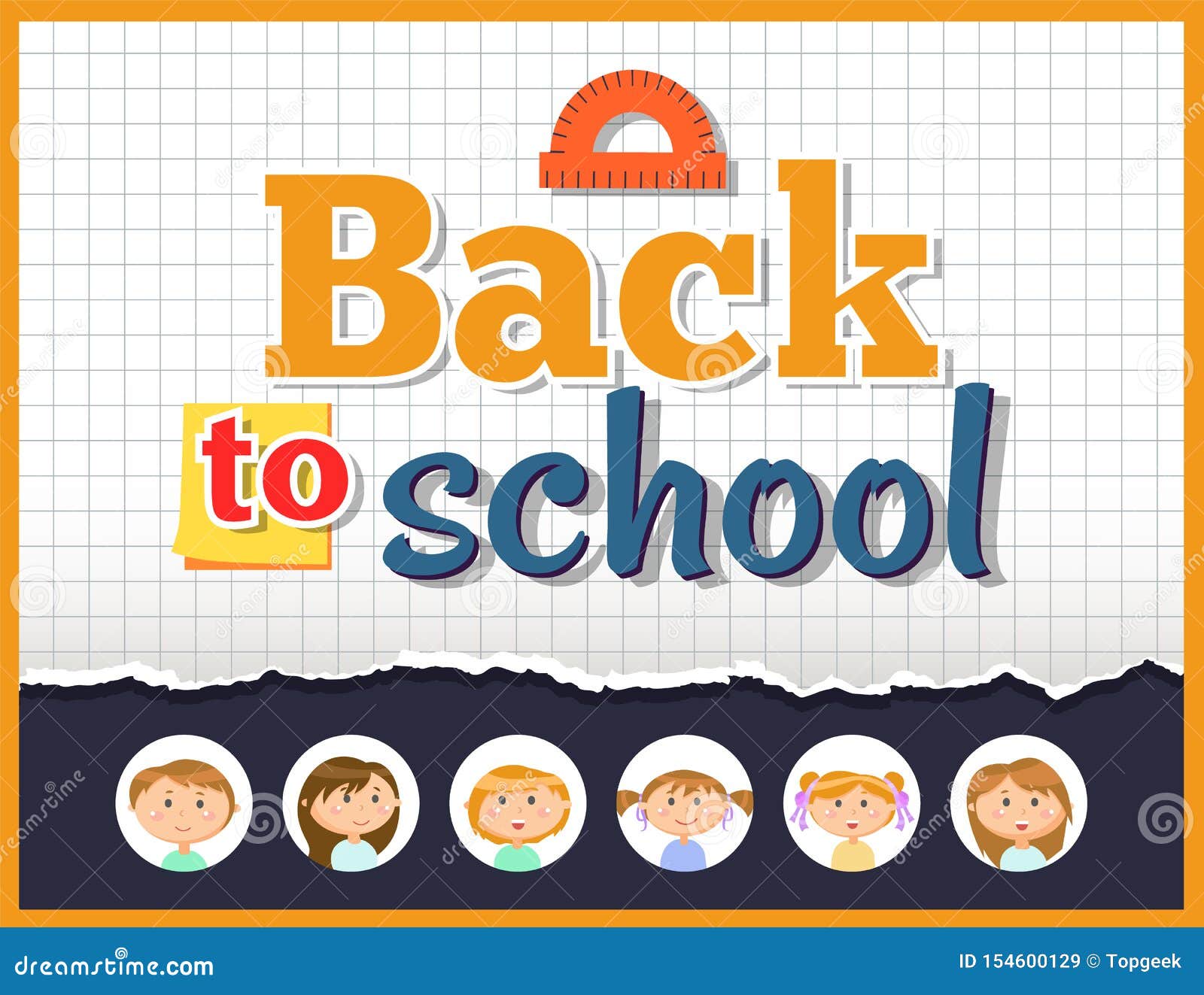 Back To School, Angle Ruler and Notebook Sheet Stock Vector ...