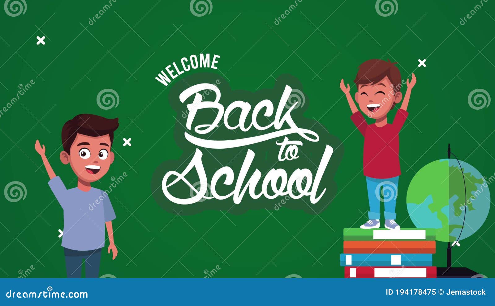 Back To School Animation with Schoolboys Stock Video - Video of student ...