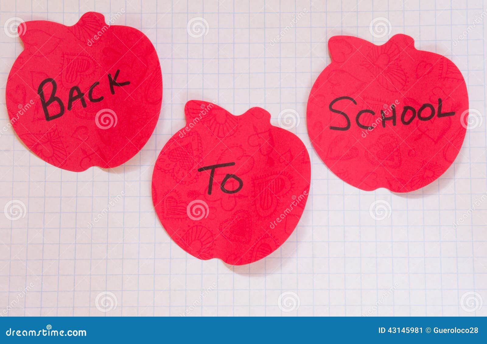 Back To School Apple Sticky Note Reminder Stock Image - Image of ...