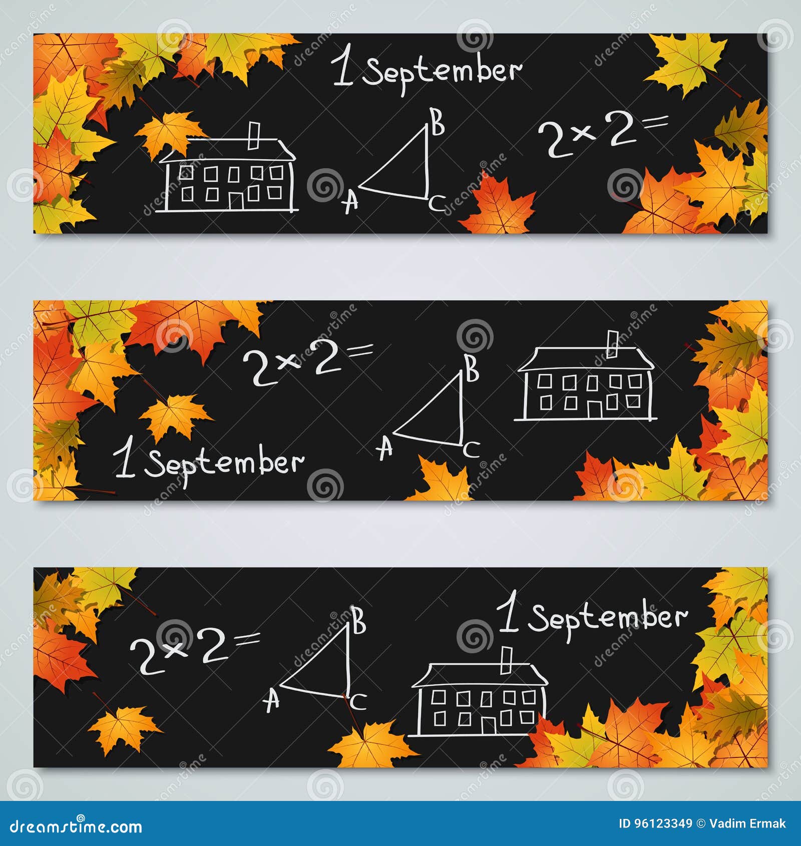 Back To School Autumn Vector Banner Stock Vector - Illustration of ...