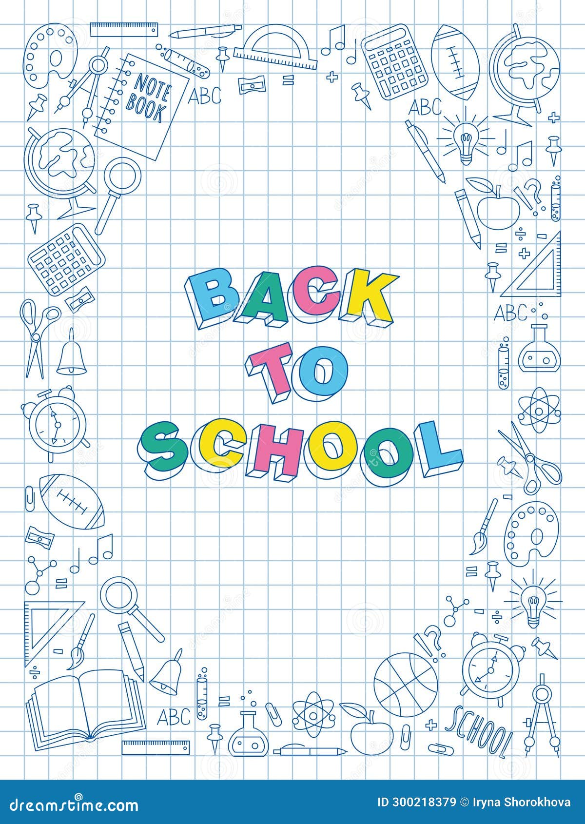 Back To School Background with School Subjects Stock Vector ...