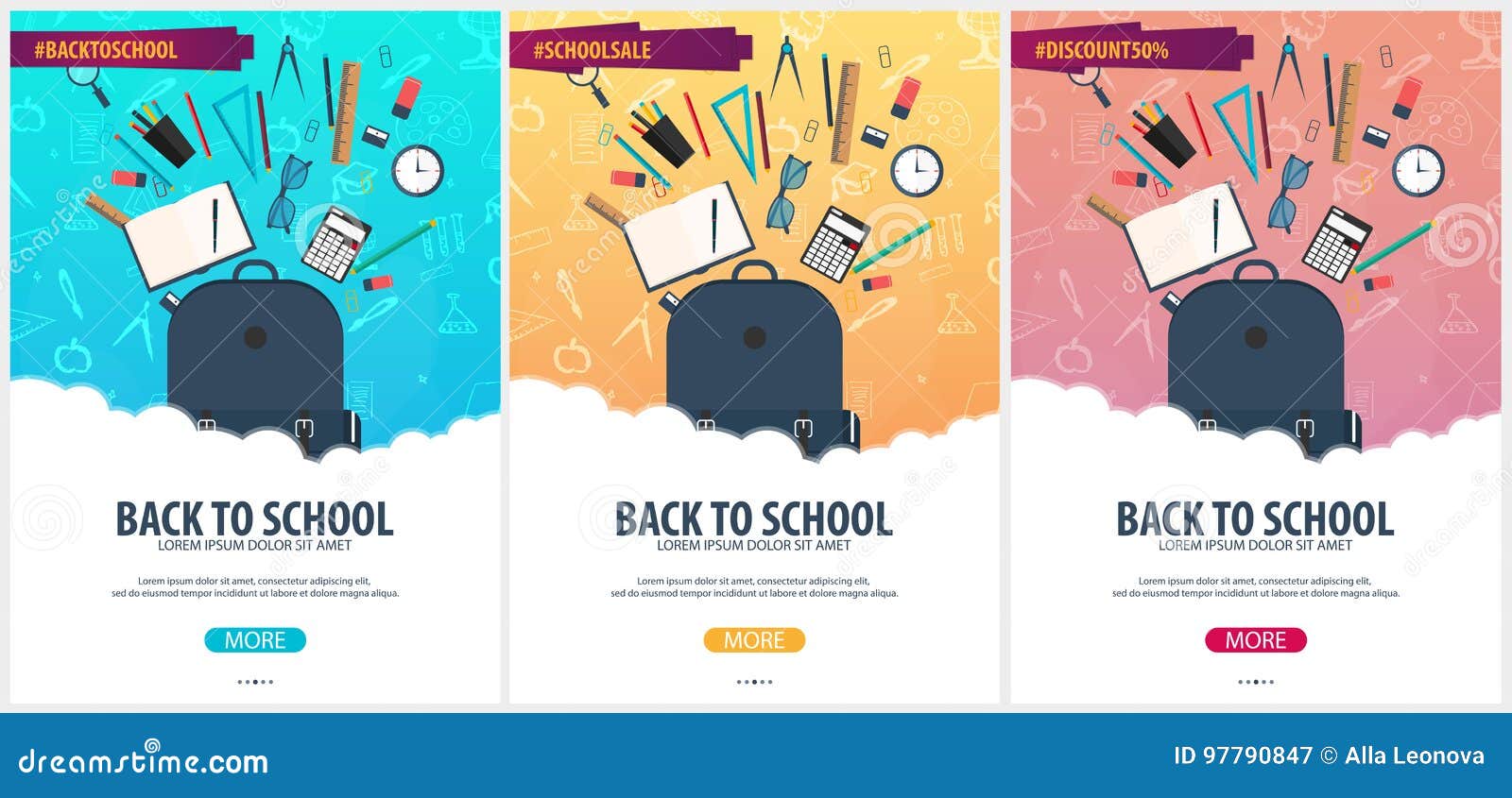 Back To School Background. Education Banner. Vector Illustration. Stock ...