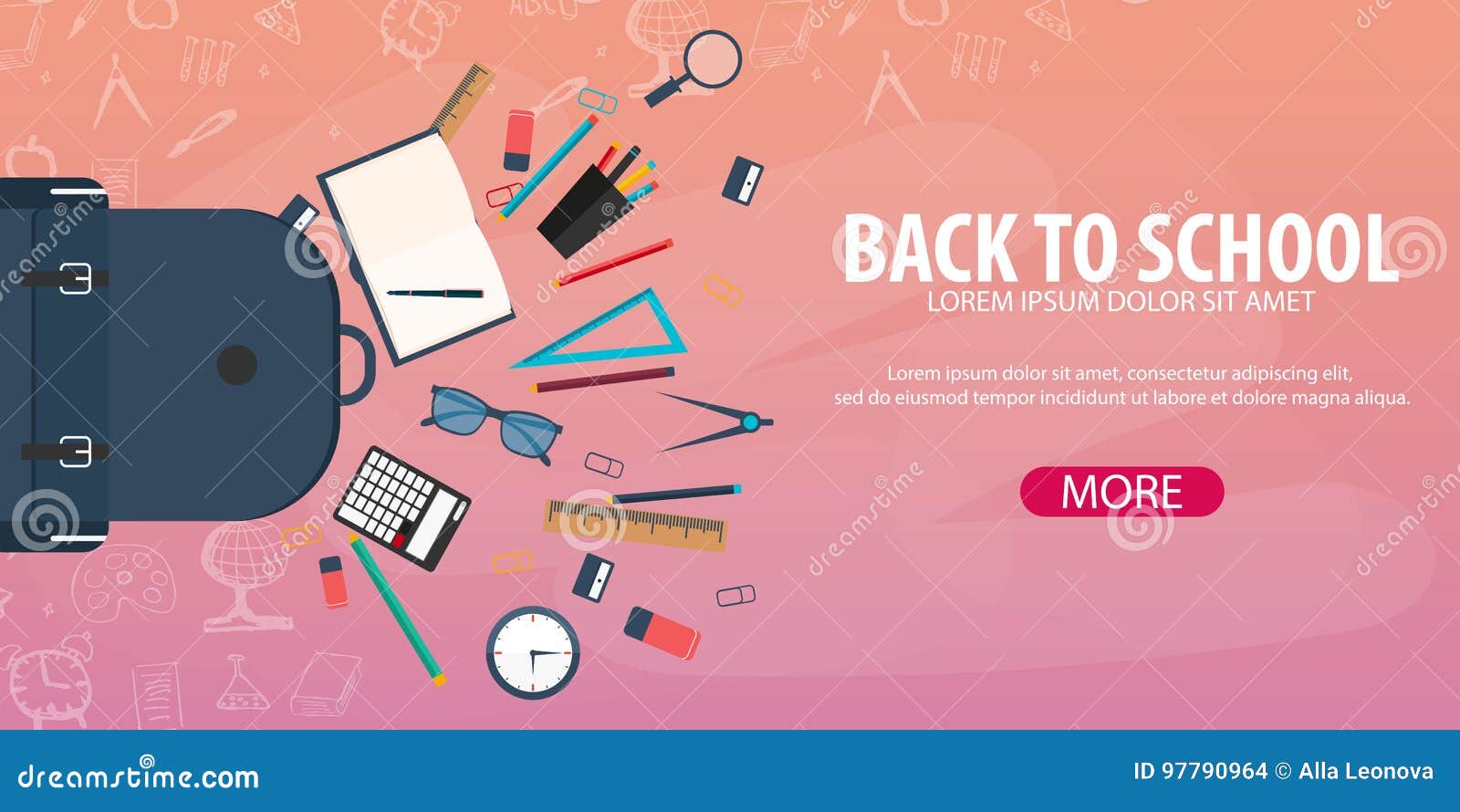 Back To School Background. Education Banner. Vector Illustration. Stock ...