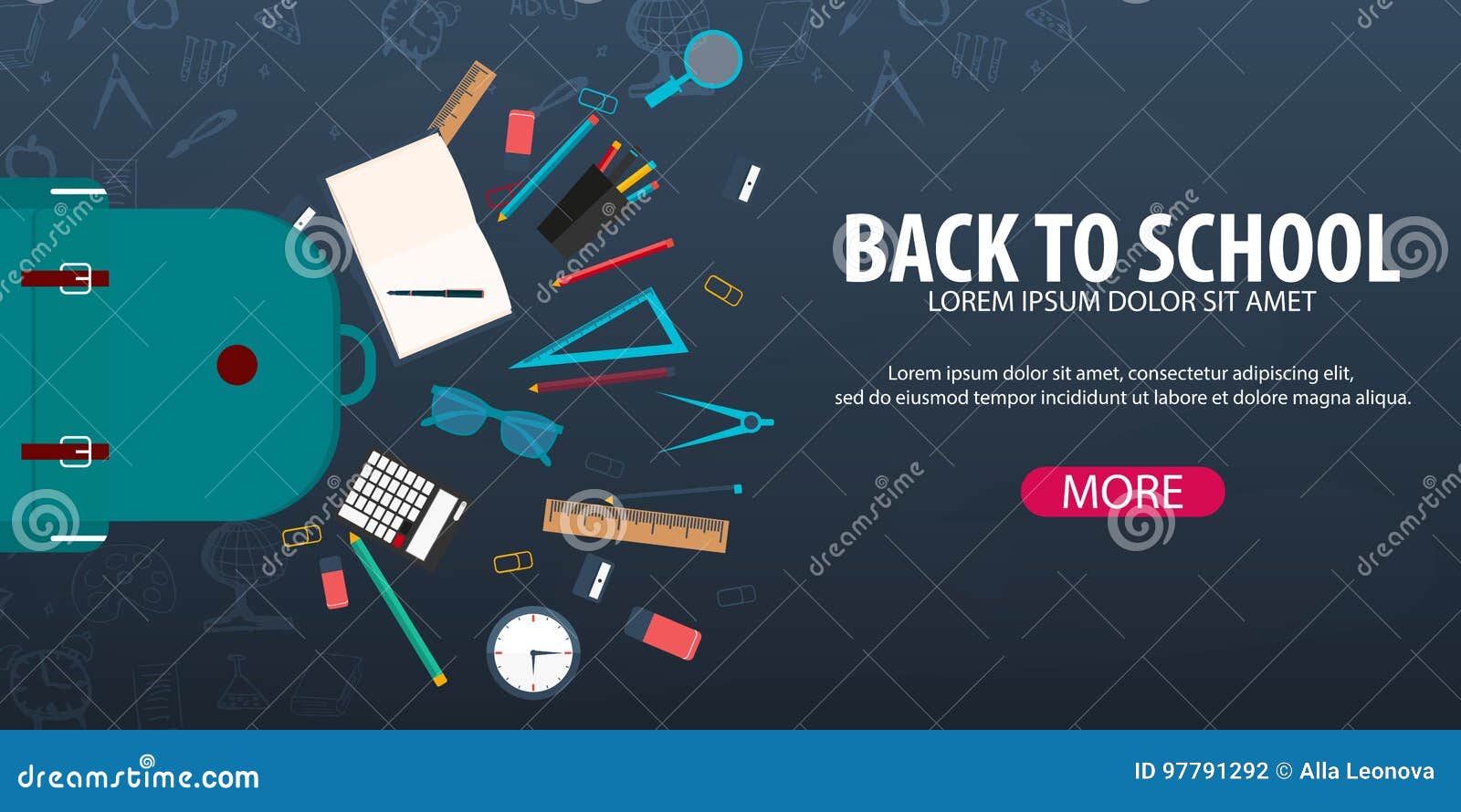 Back To School Background. Education Banner. Vector Illustration. Stock ...