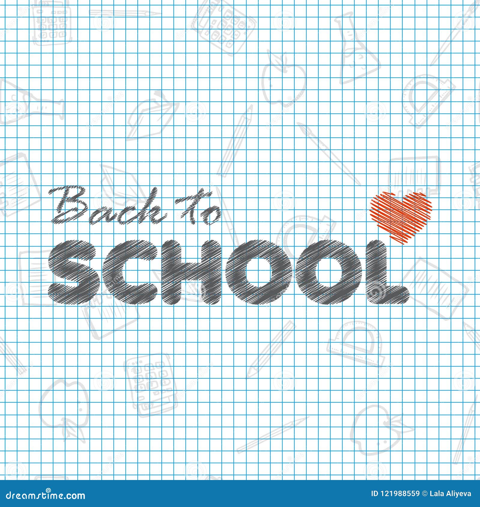 Back To School Background with Hand Written Text . Vector Stock Vector ...
