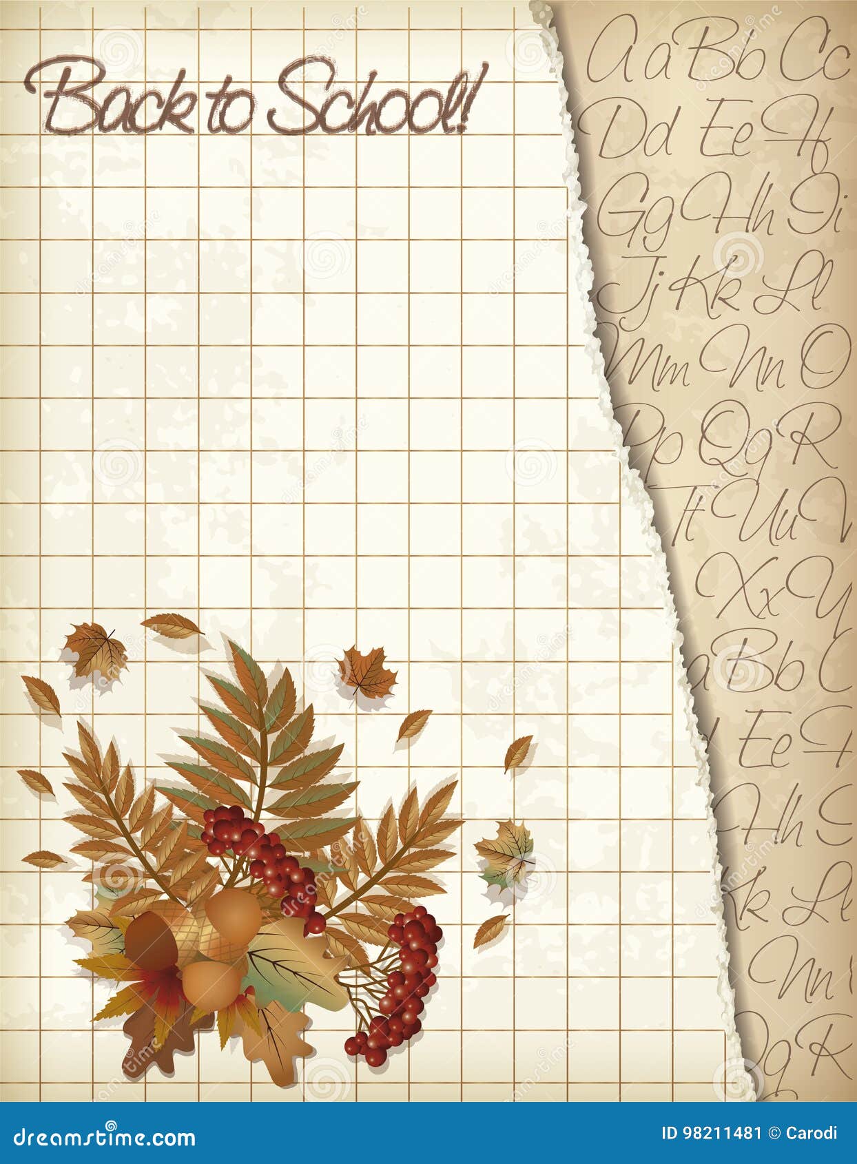 Back To School Background, in Old Style Stock Vector - Illustration of ...