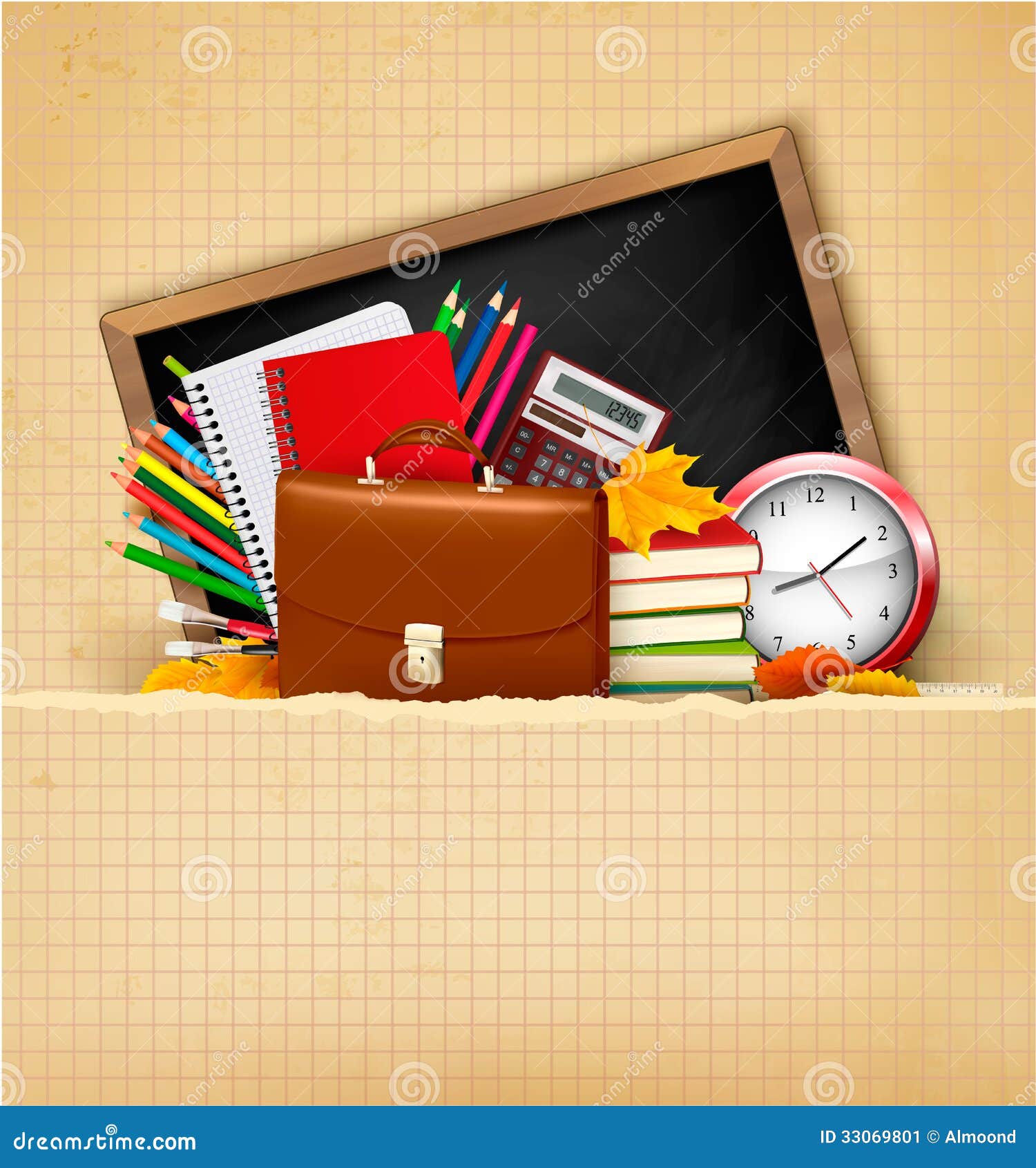 Back To School. Background with School Supplies Stock Vector ...