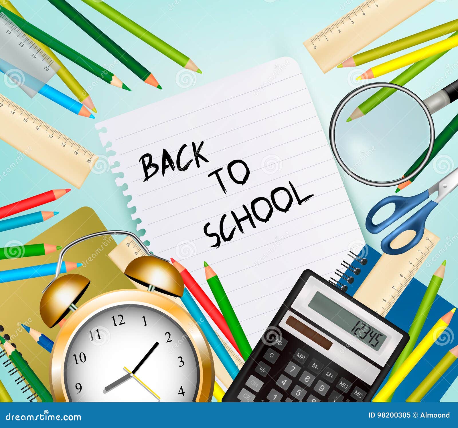 Back To School Background with Supplies Tool. Stock Vector ...