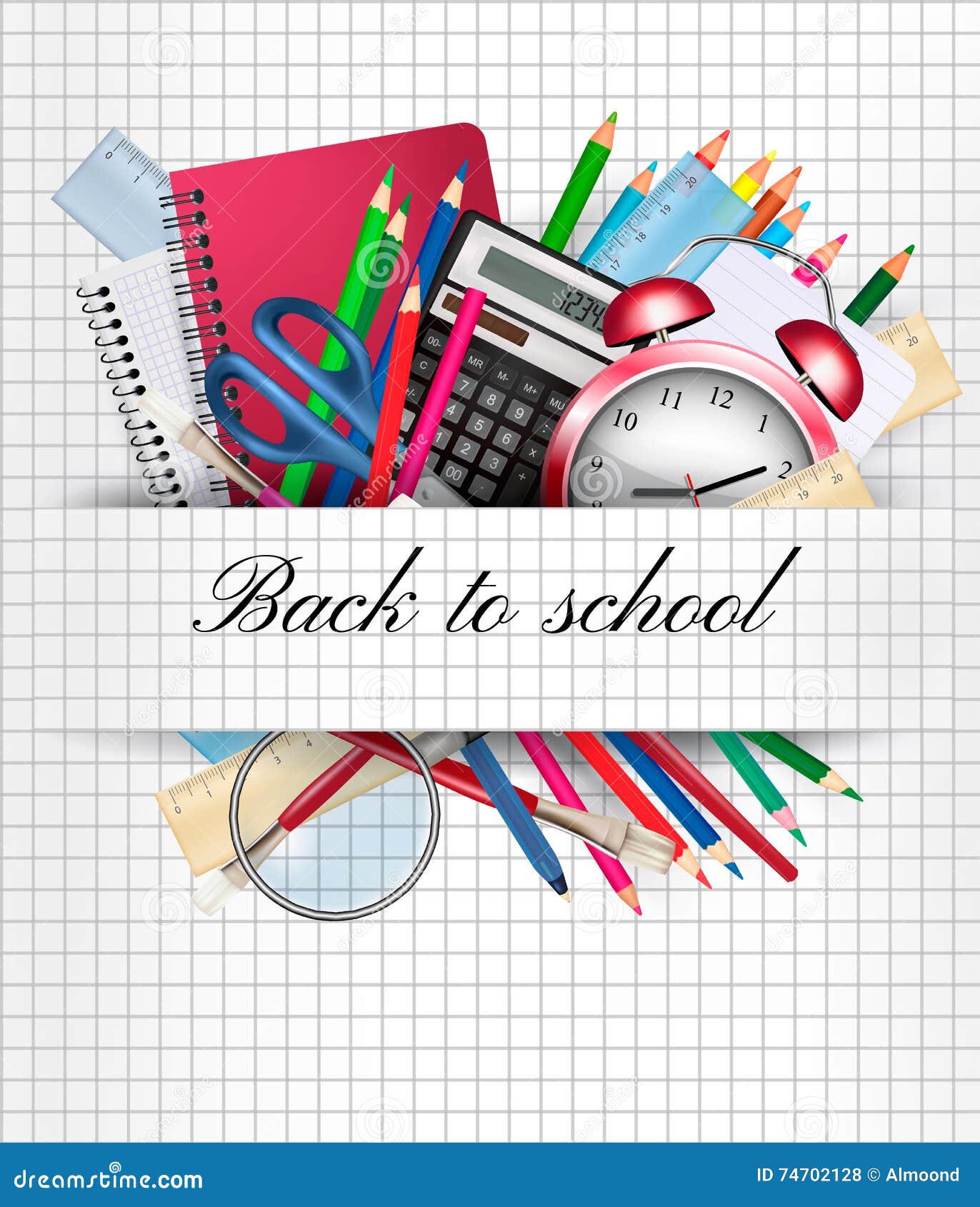 Back To School. Background with Supplies Stock Vector - Illustration of ...