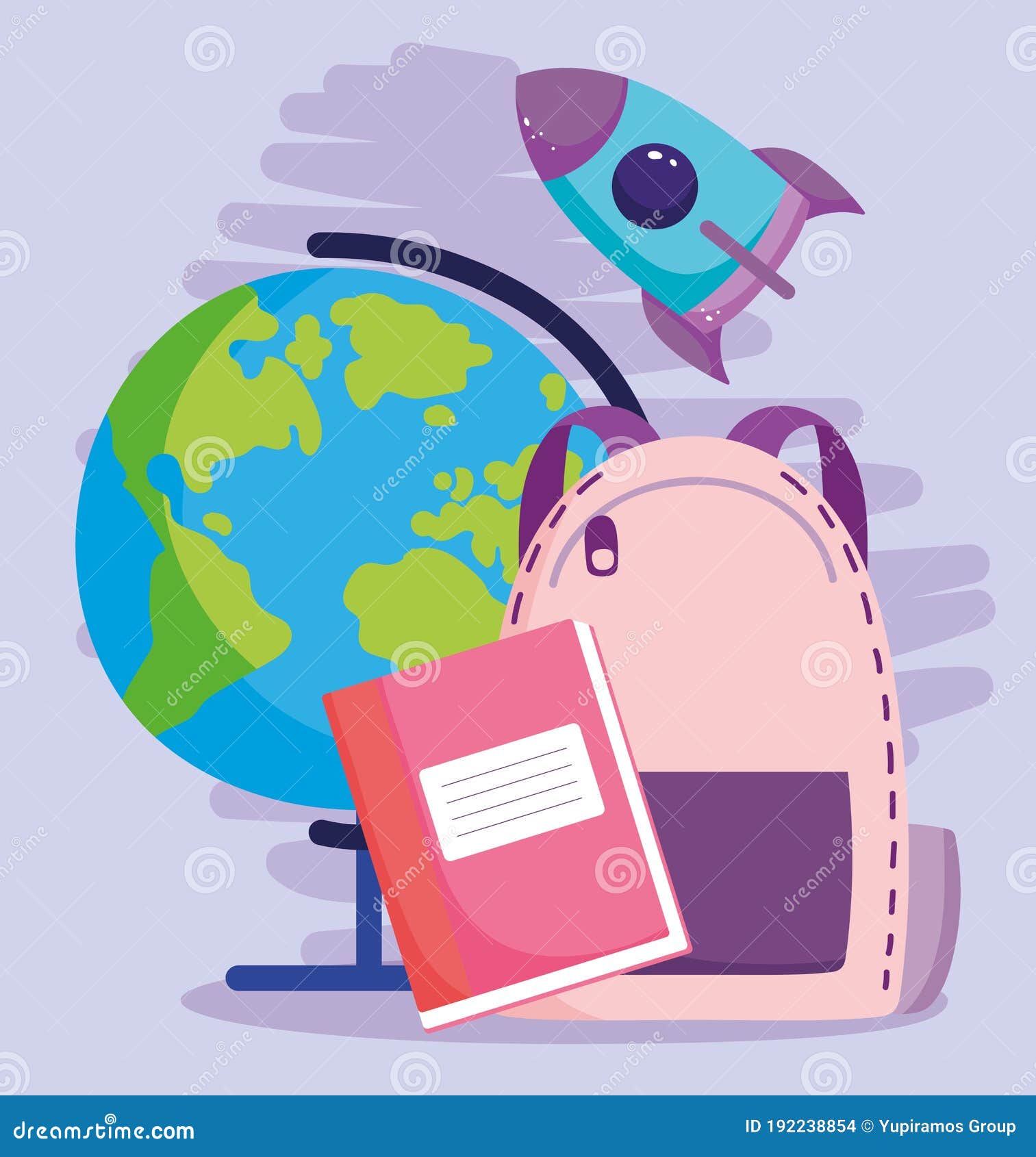 Back To School, Backpack Map Notebook and Rocket Elementary Education ...