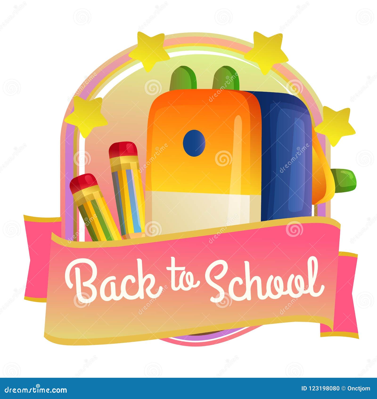 Back To School Badge with Sharpener Stock Vector - Illustration of file ...