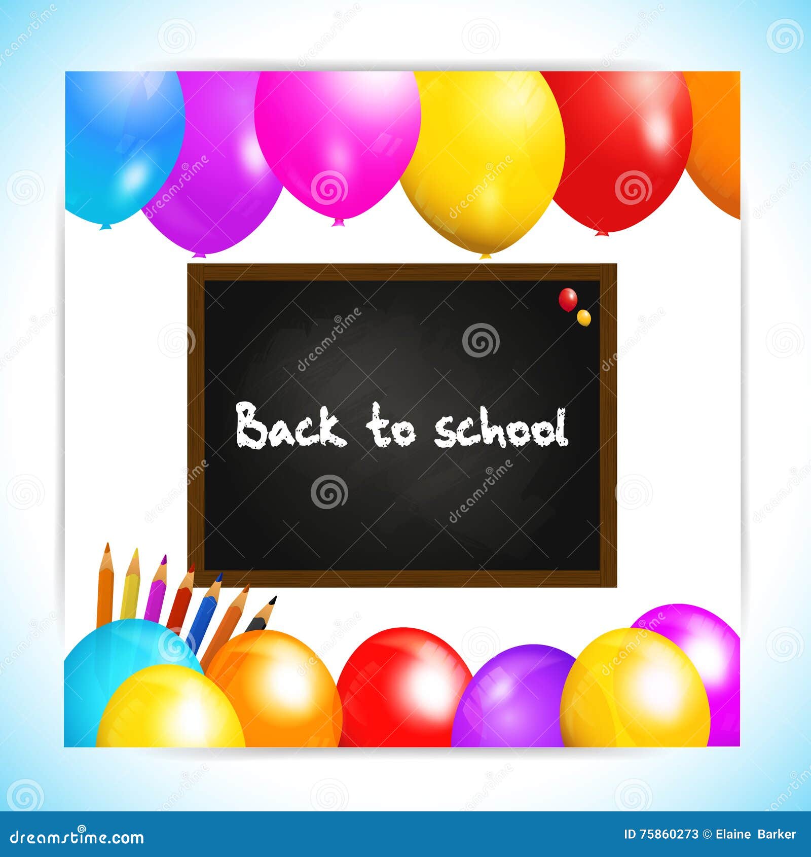 Back To School Balloons Panel Background Stock Illustration ...
