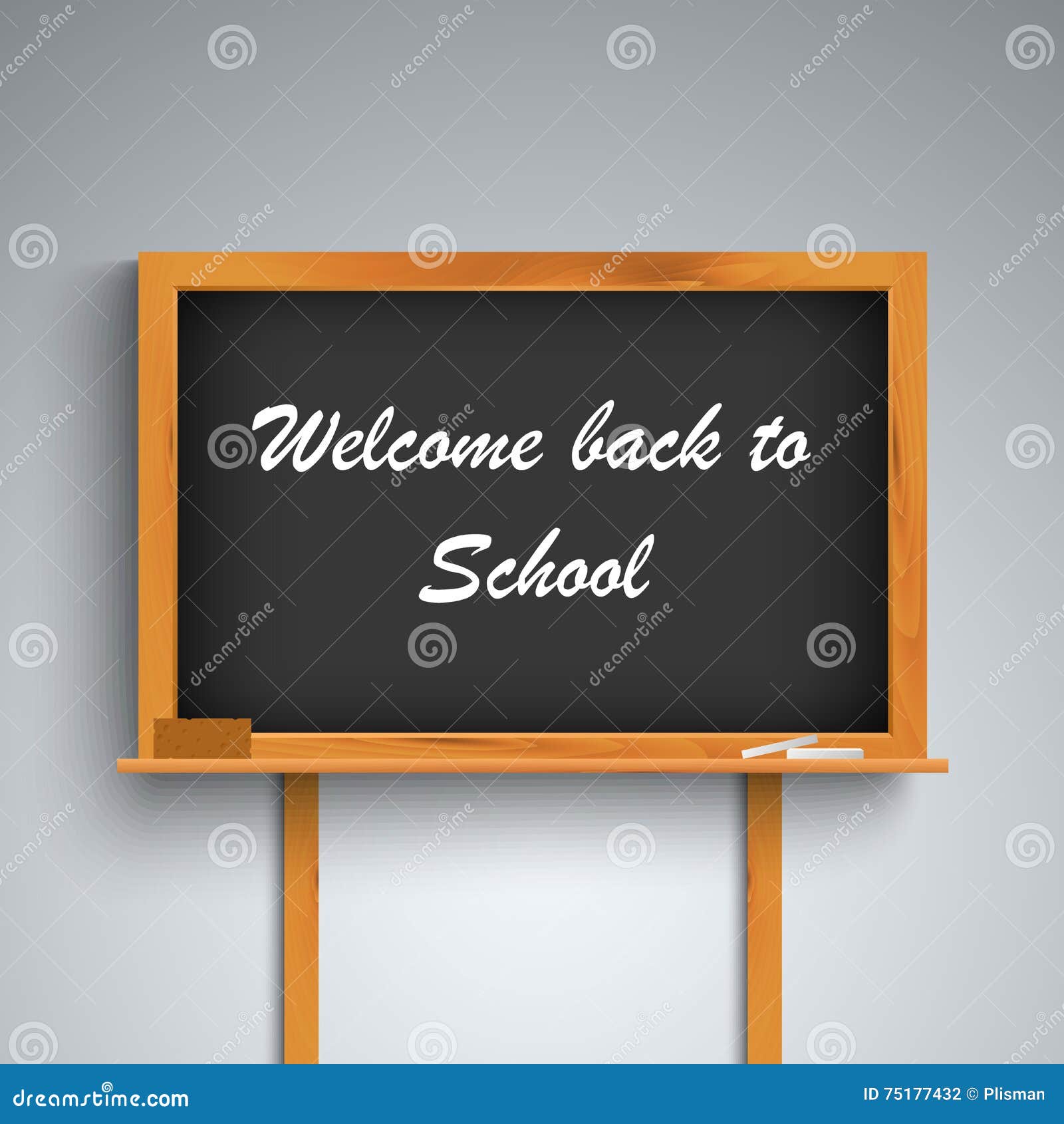 Back To School on Black Board Template Stock Vector - Illustration of ...