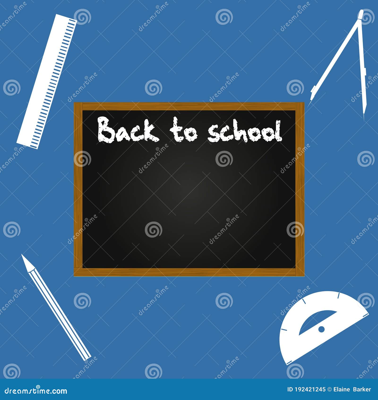 Back To School Blackboard on Blue Background Stock Vector ...