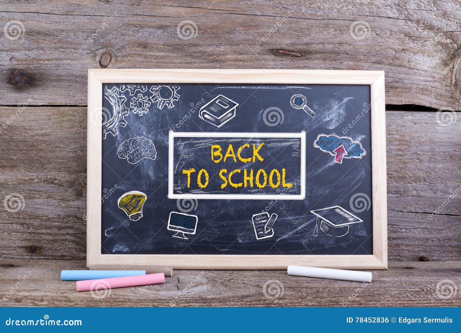 BACK TO SCHOOL on Blackboard. Knowledge Education Academics Stud Stock ...