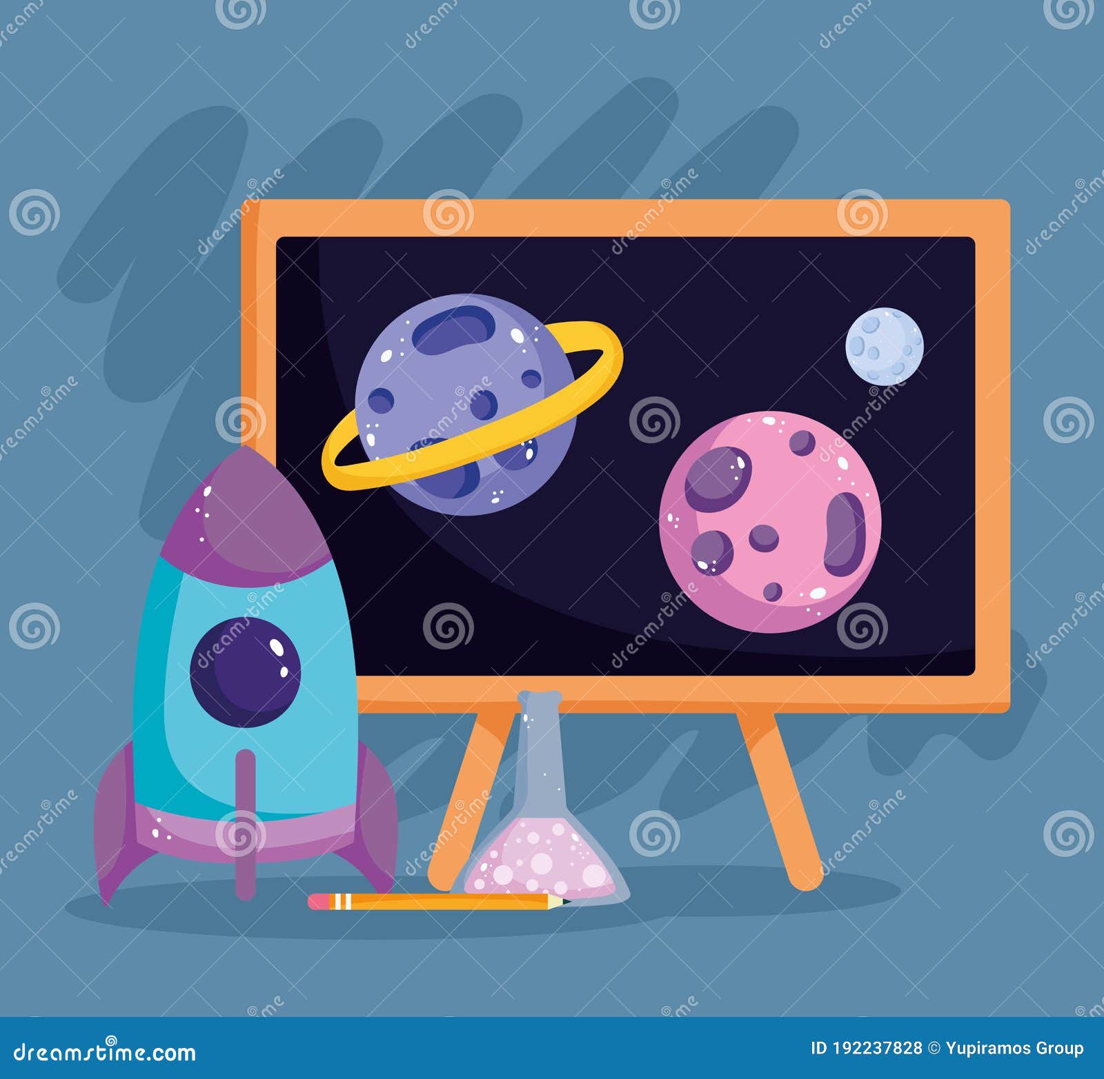 Back To School, Blackboard Science Planets and Rocket Elementary ...