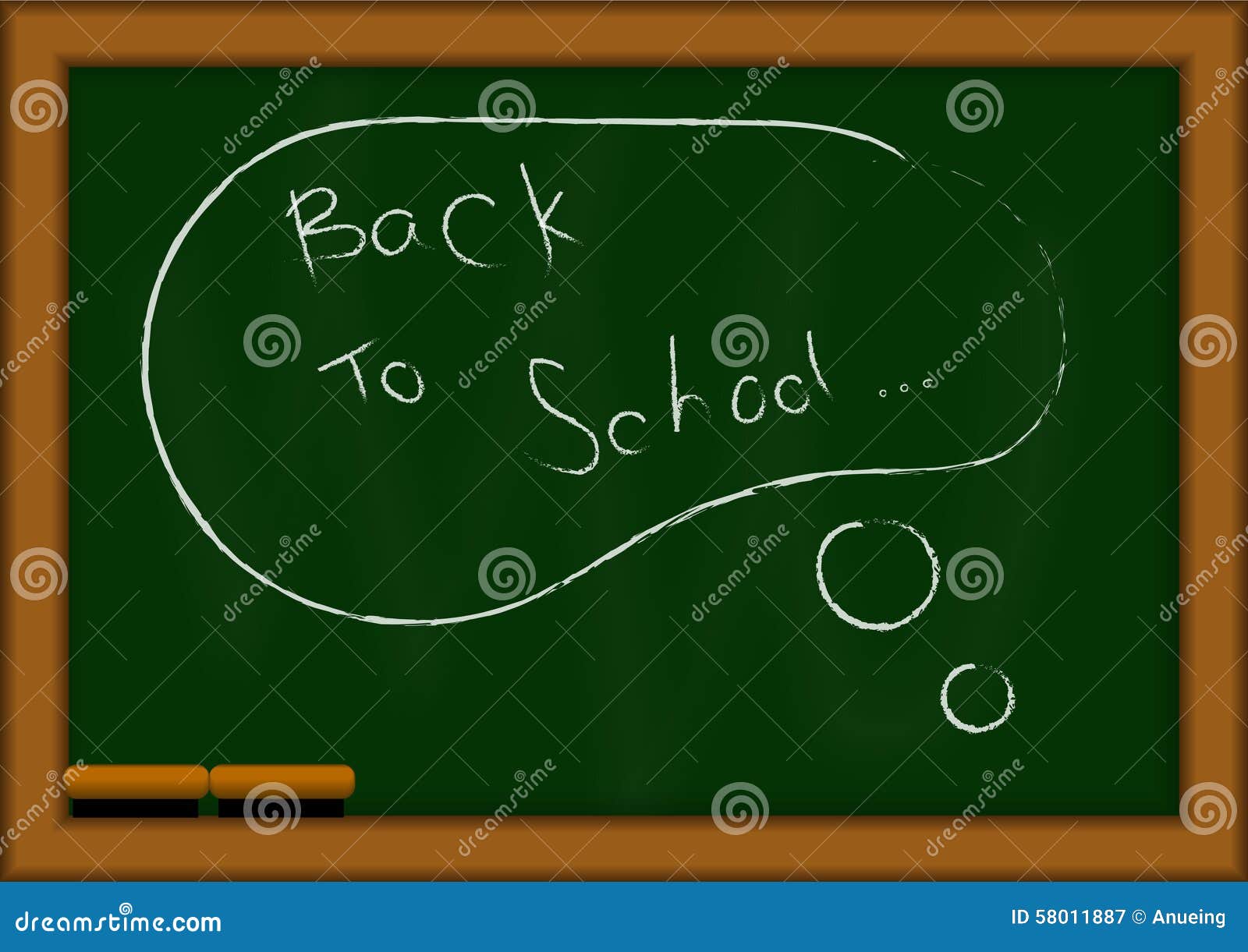Back To School on Blackboard Stock Vector - Illustration of frame ...