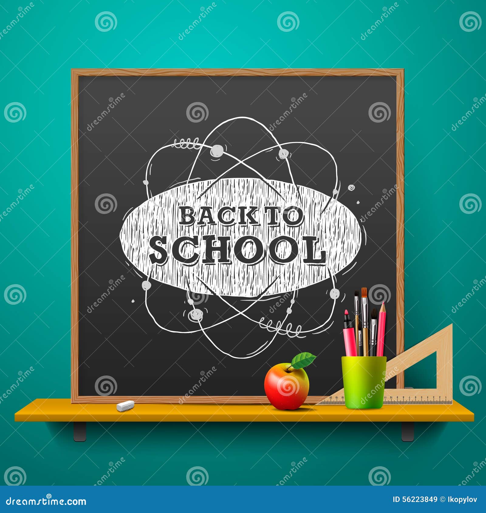Back To School, Blackboard on the Wall, Vector Stock Vector ...