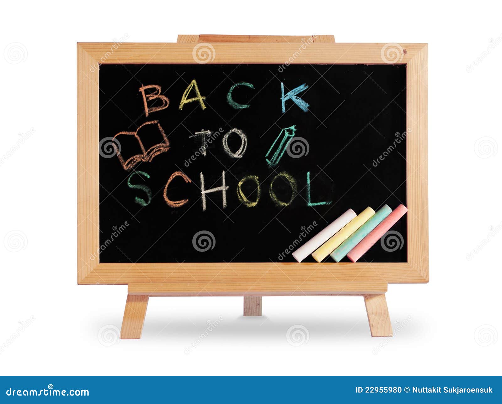 Back To School Blackboard Wood Frame Stock Photo - Image of business ...