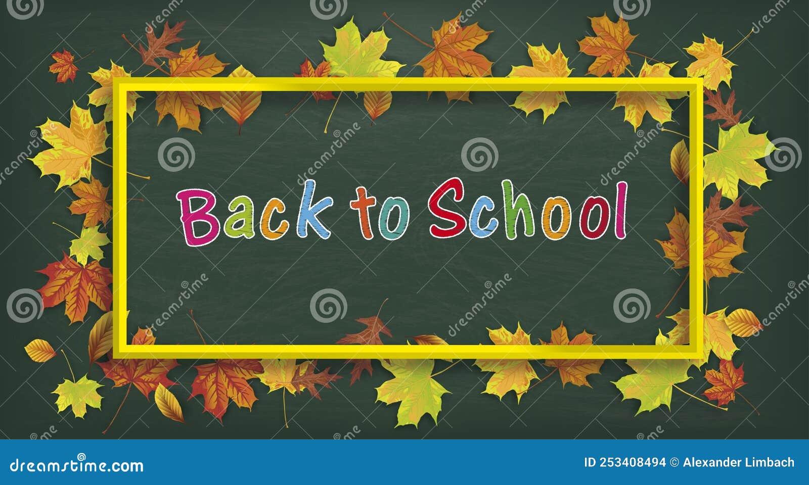 Back To School Board Autumn Foliage Frame Header Stock Vector ...