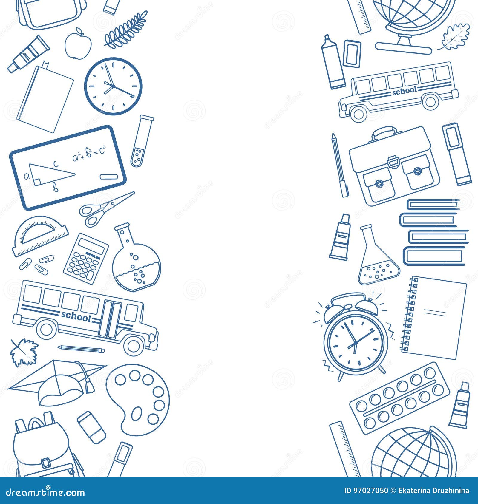 Back to school border stock vector. Illustration of cartoon - 97027050