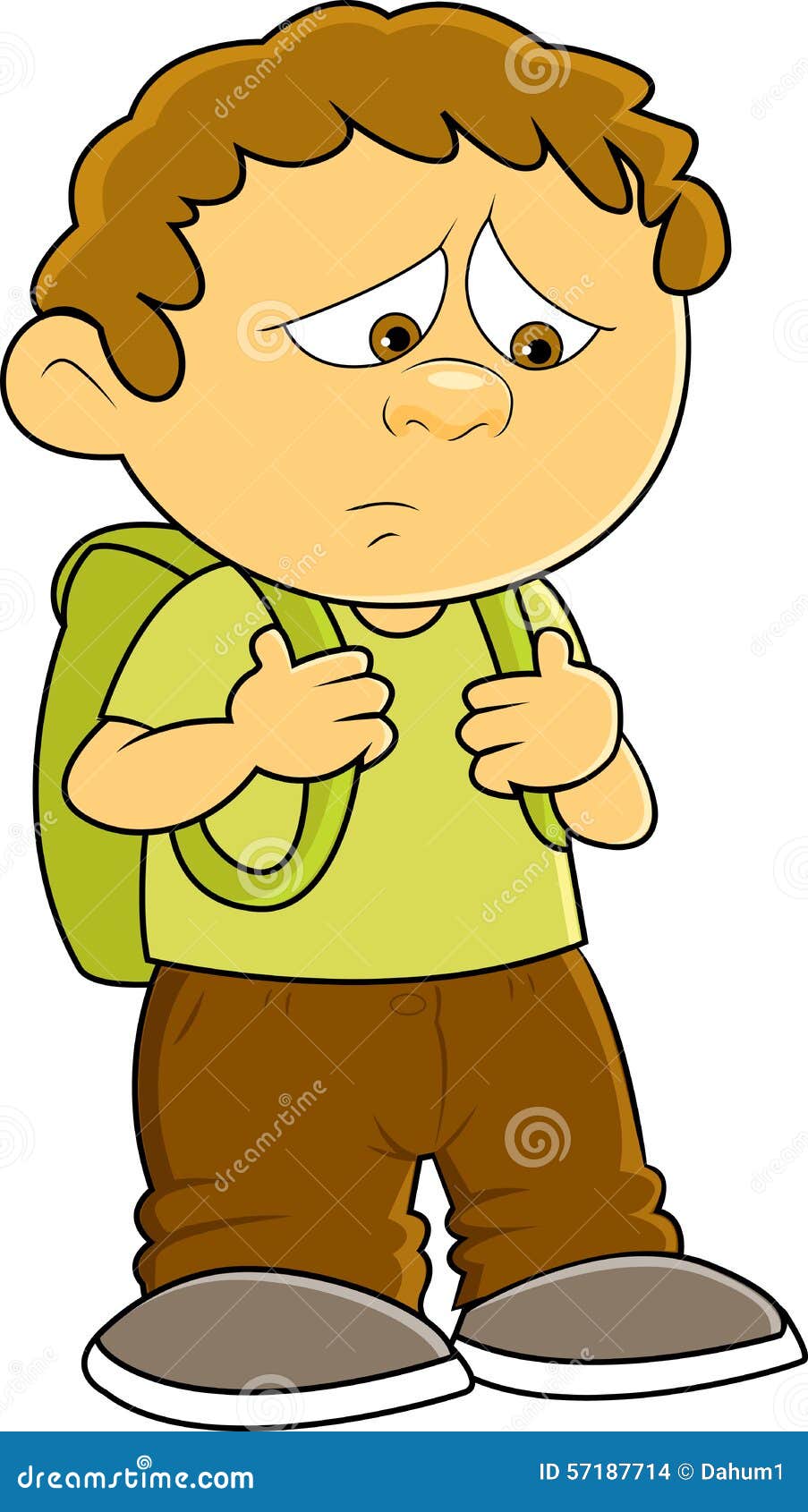 Sad Boy Cartoon School