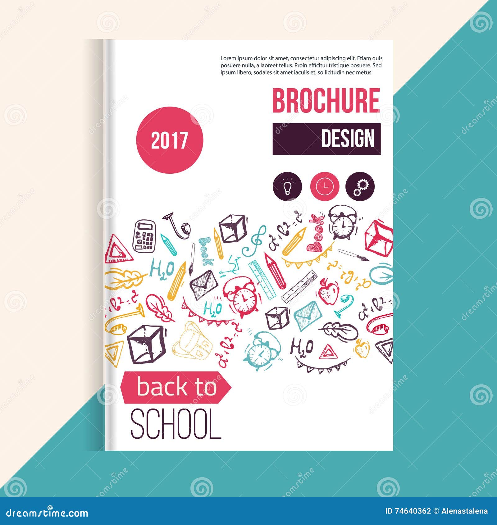 Back To School Brochure Hand Drawn Style with Pencil, Education and ...